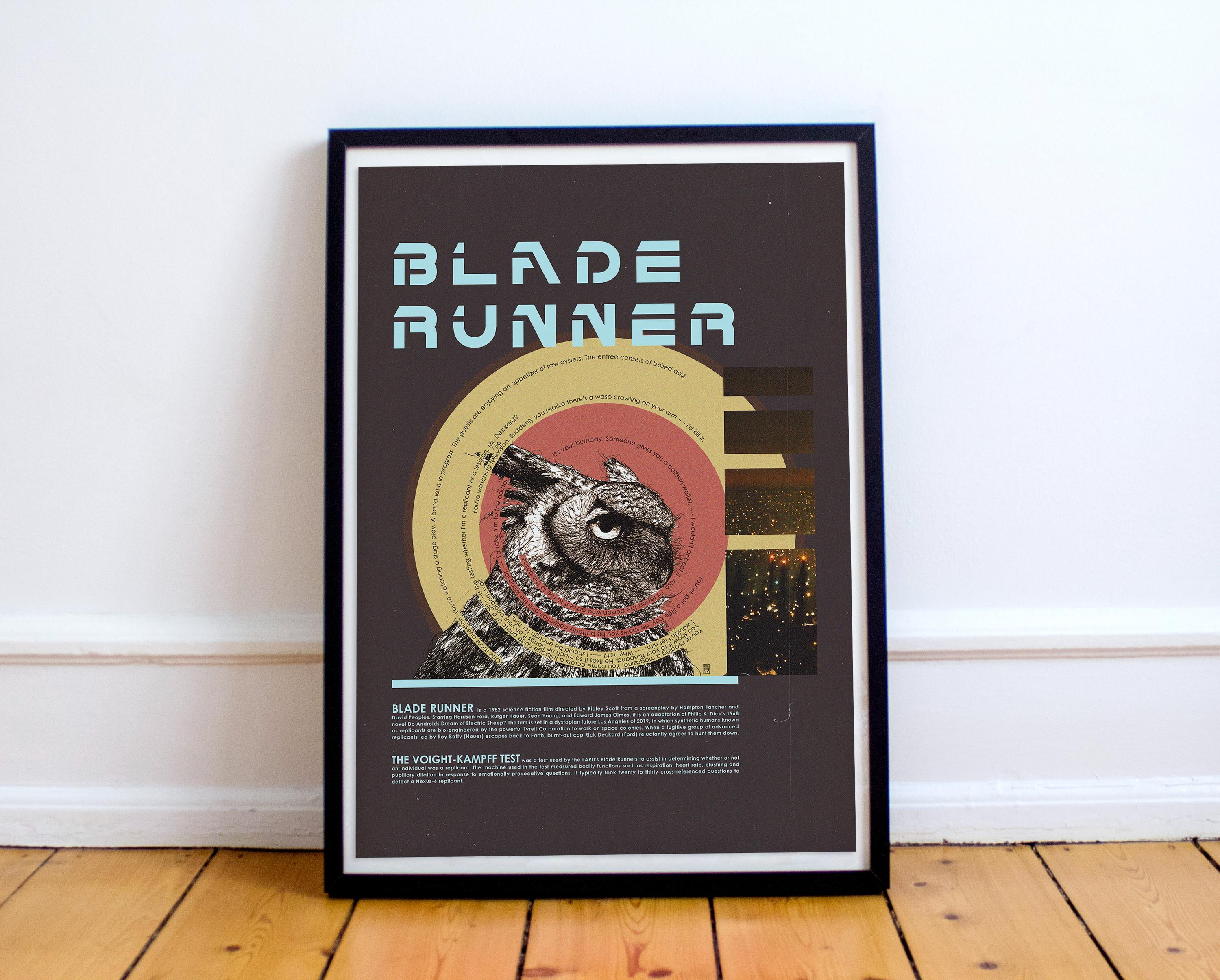 (Unframed) Blade Runner Owl - Hand Drawing - Altenative Poster ...