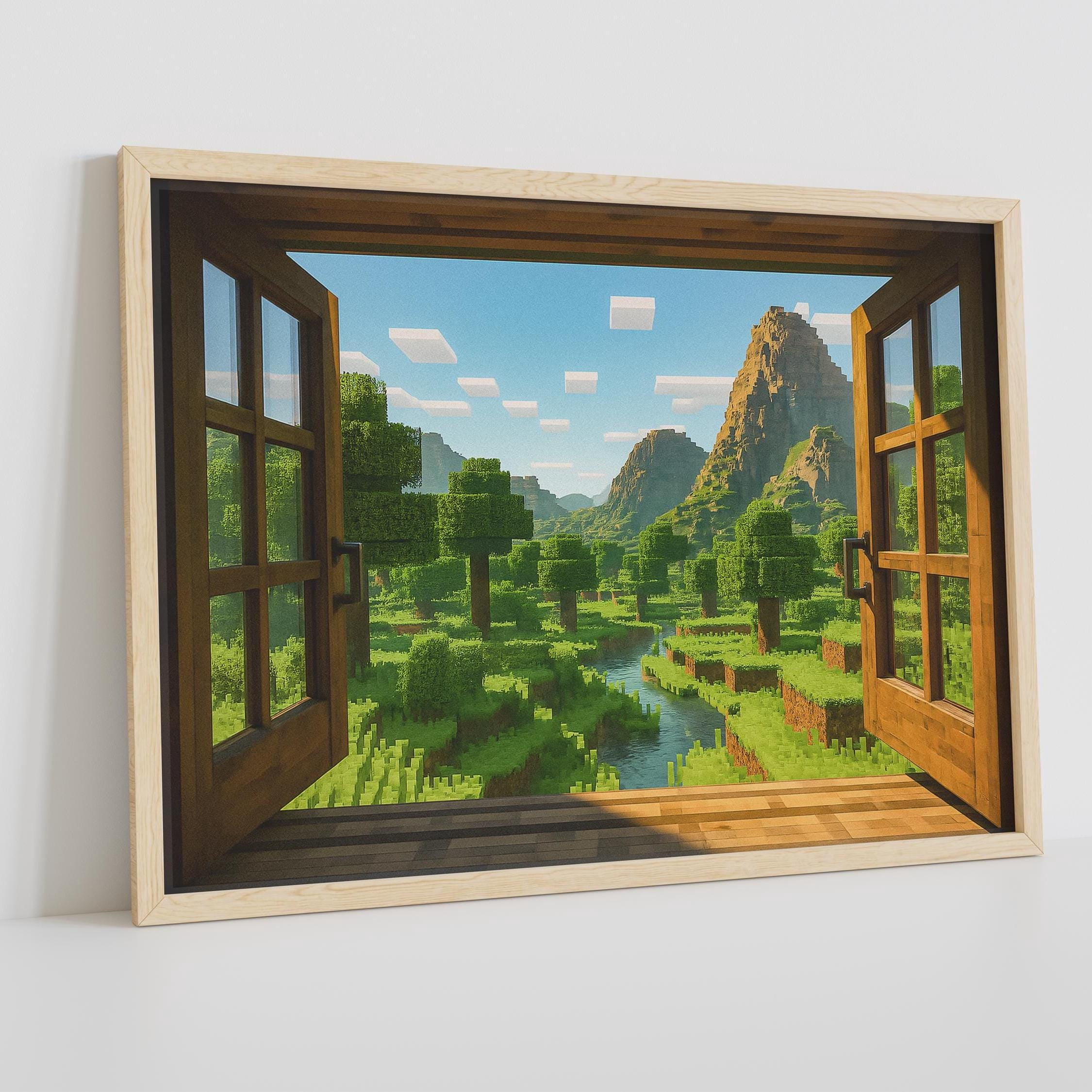 (Unframed) Block Video Game Decor, Steve Craft Poster, Mine Movie ...