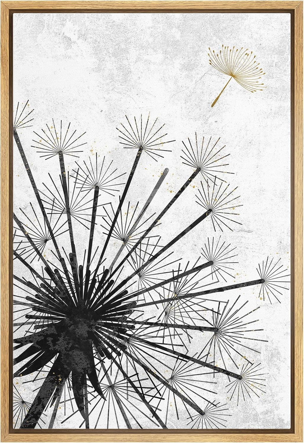 Unframed Canvas Print Wall Art Dark Pastel Dandelion Flower Silhouette Nature Wilderness ...