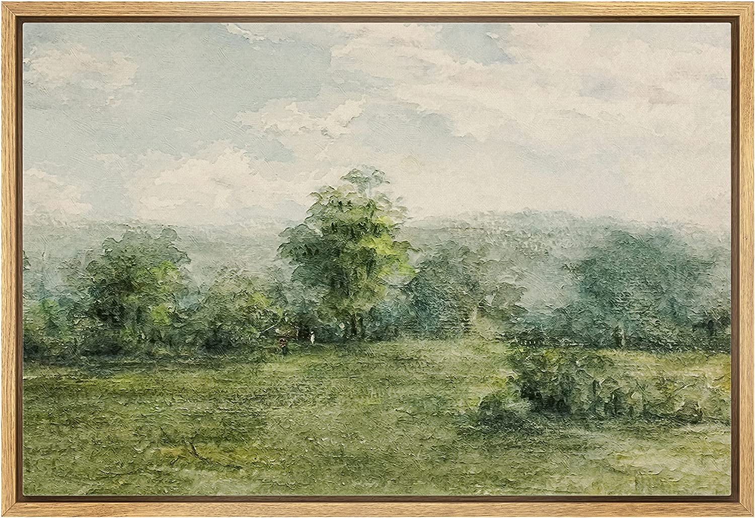 Unframed Canvas Print Wall Art Pastel Green Tree Forest Landscape ...