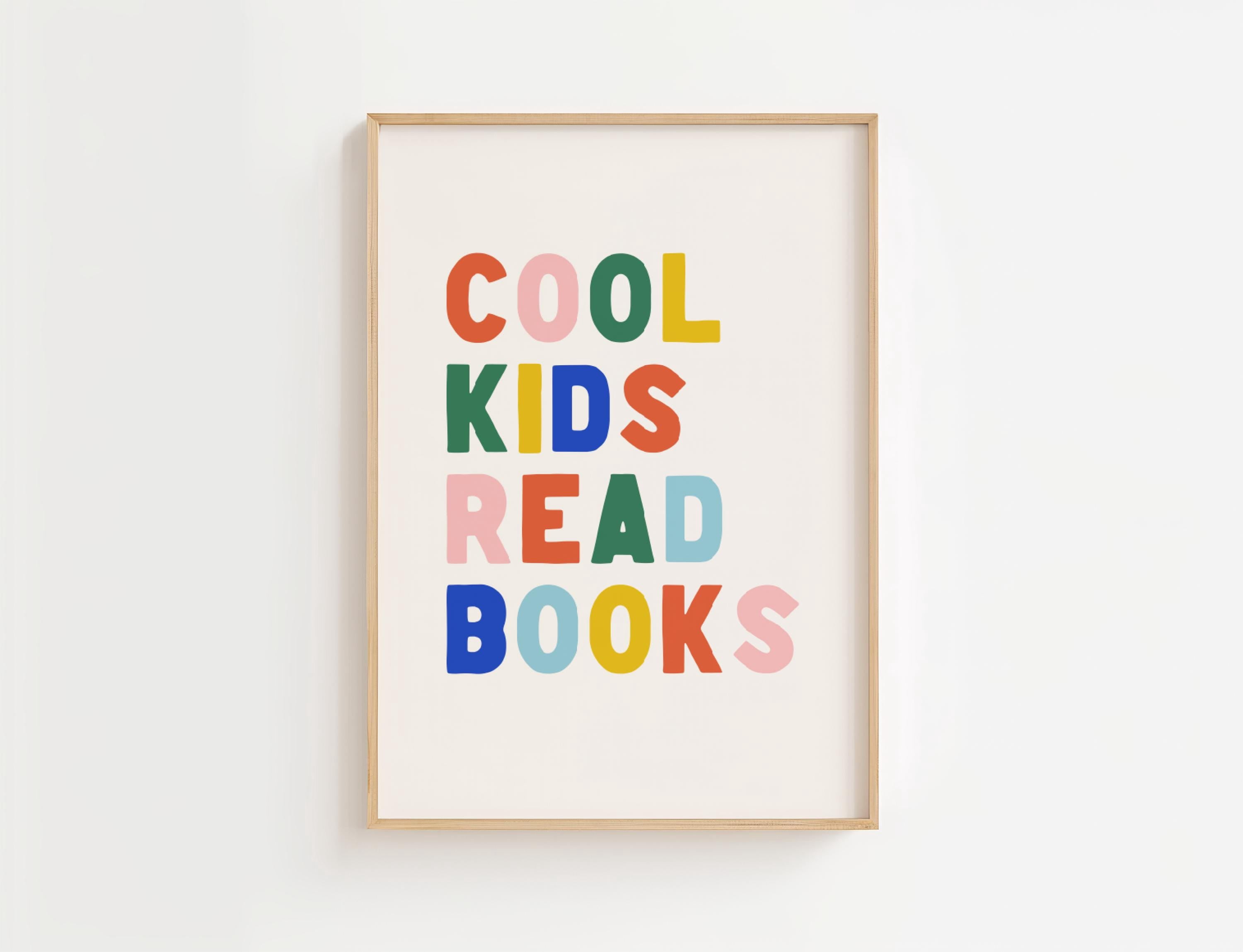 (Unframed) Cool Kids Read Books Poster, Playroom Wall Decor, Homeschool ...
