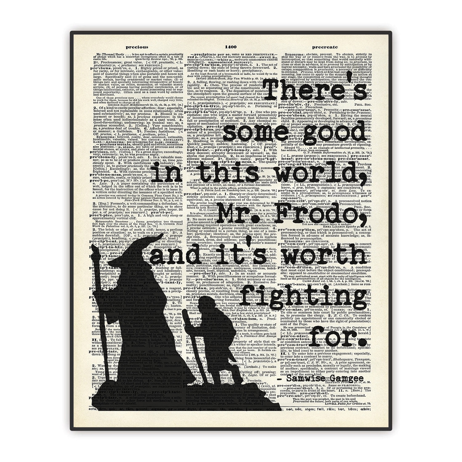Unframed Dictionary Art Print - Lord of The Rings - J.R.R. Tolkien ...