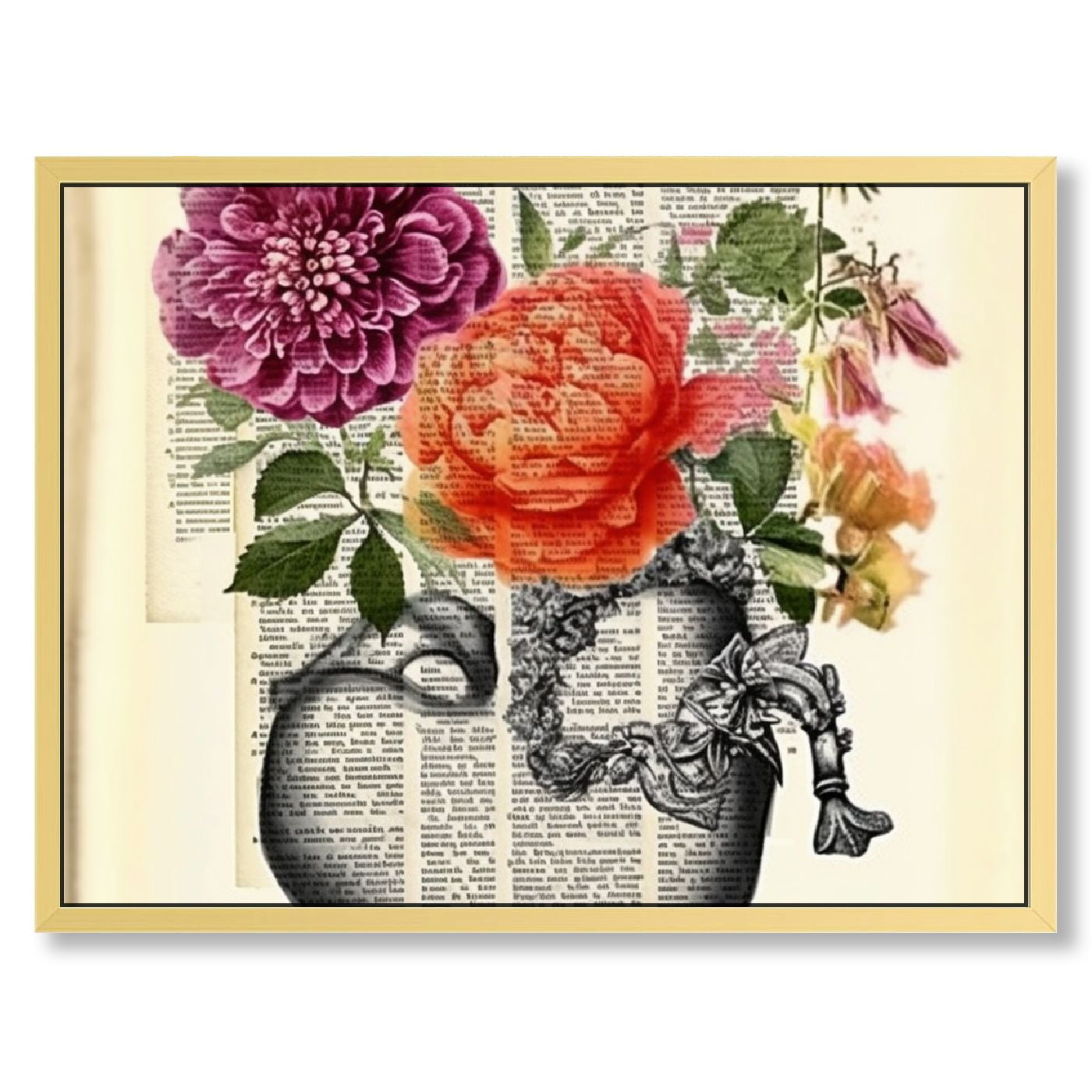 Unframed Flowery Heart Upcycled Vintage Dictionary Art Print Book Art ...