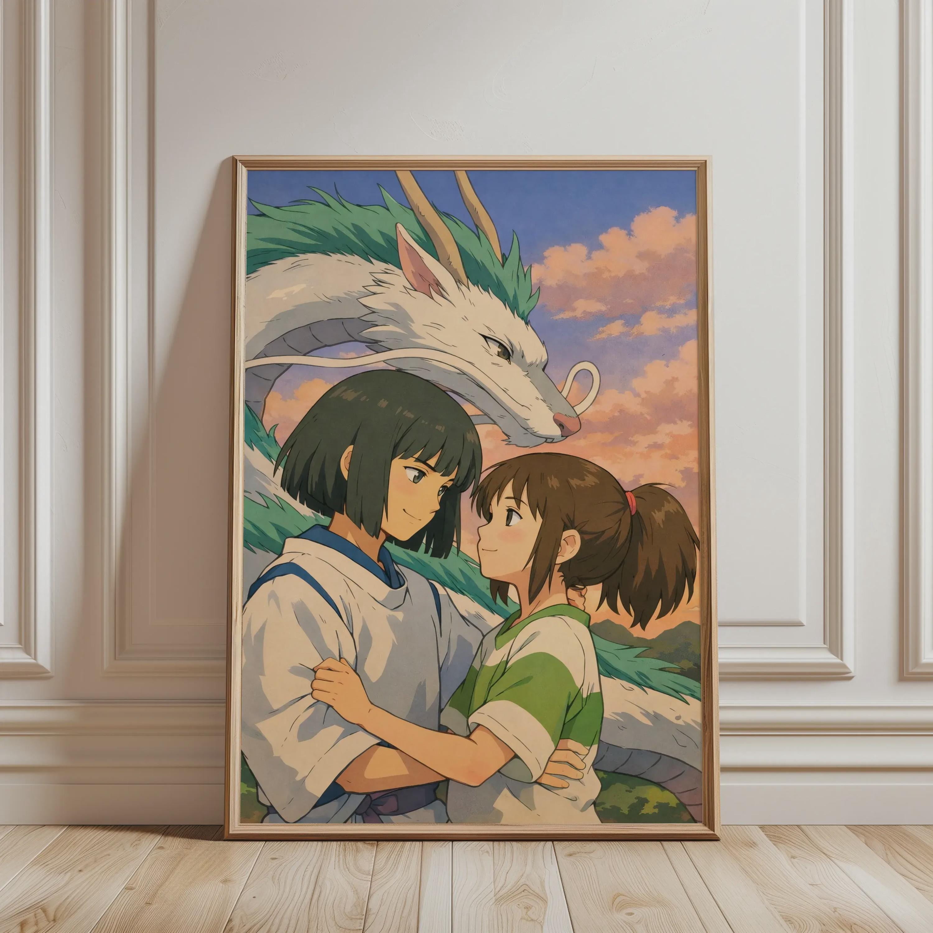 (Unframed) Ghibli Wall Art - Chihiro and Haku Poster, Spirited Away ...