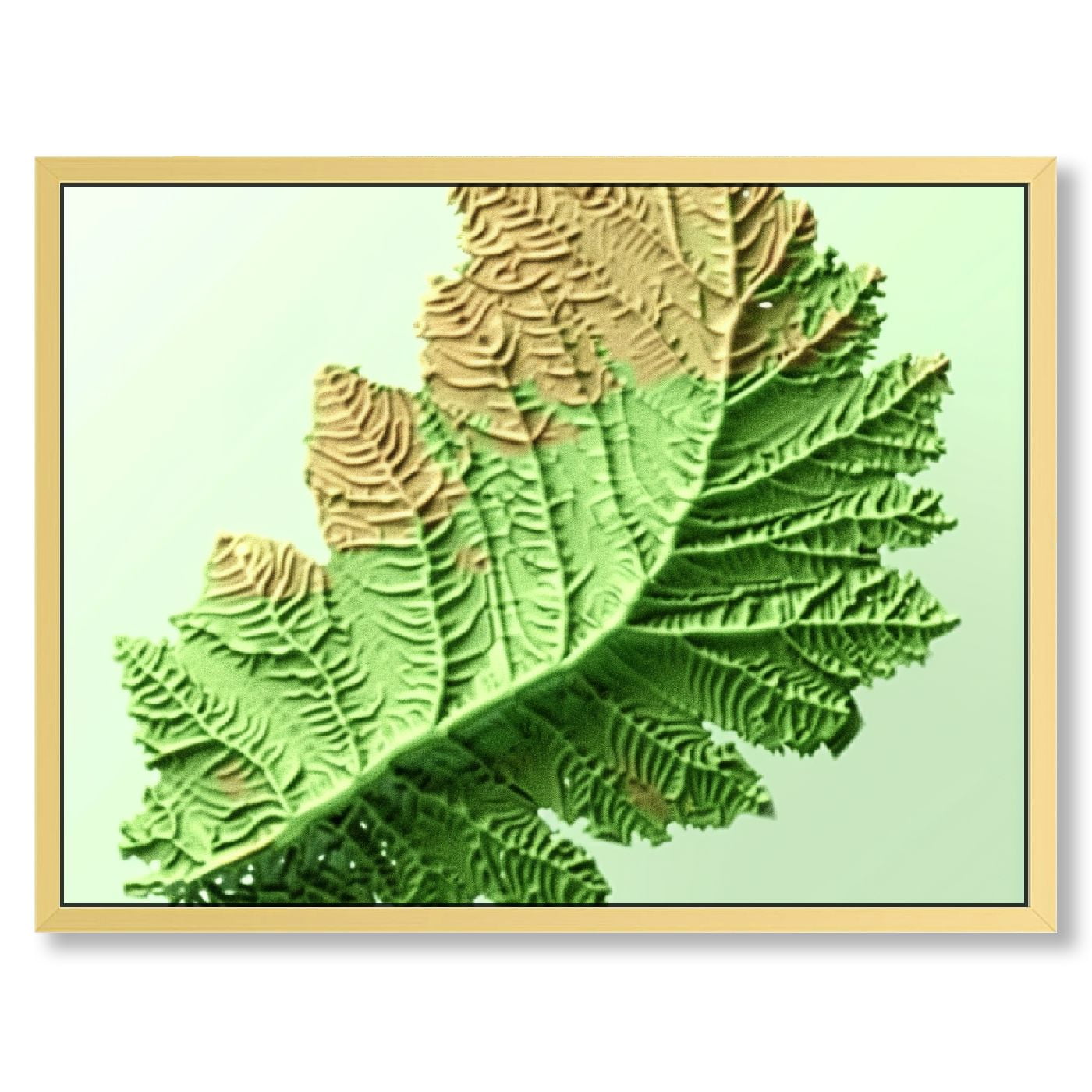 Unframed Iceland World Map Topography Terrain Modern Relief Abstract ...