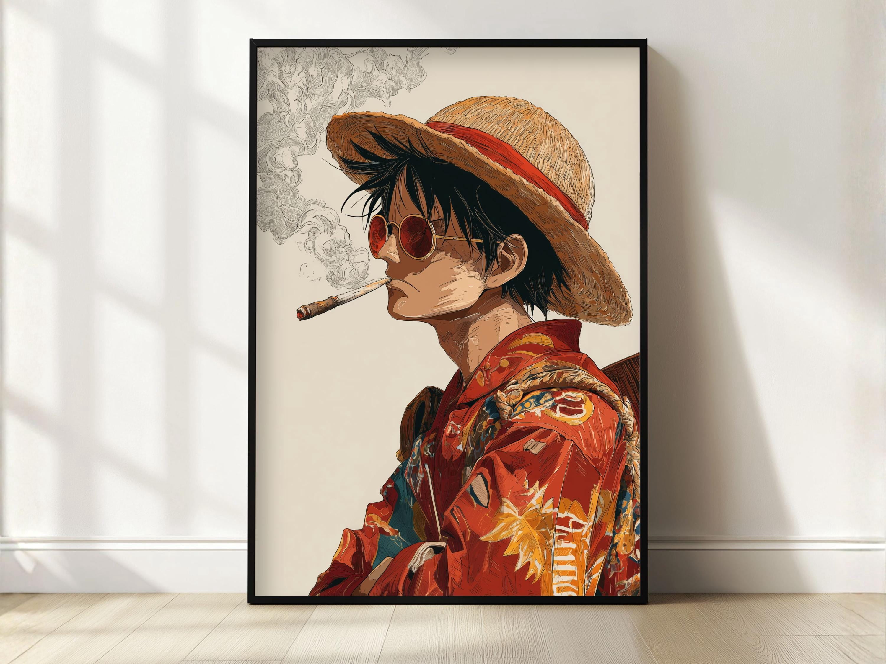 (Unframed) Luffy Smoking - Modern One Piece Art - Walmart.com