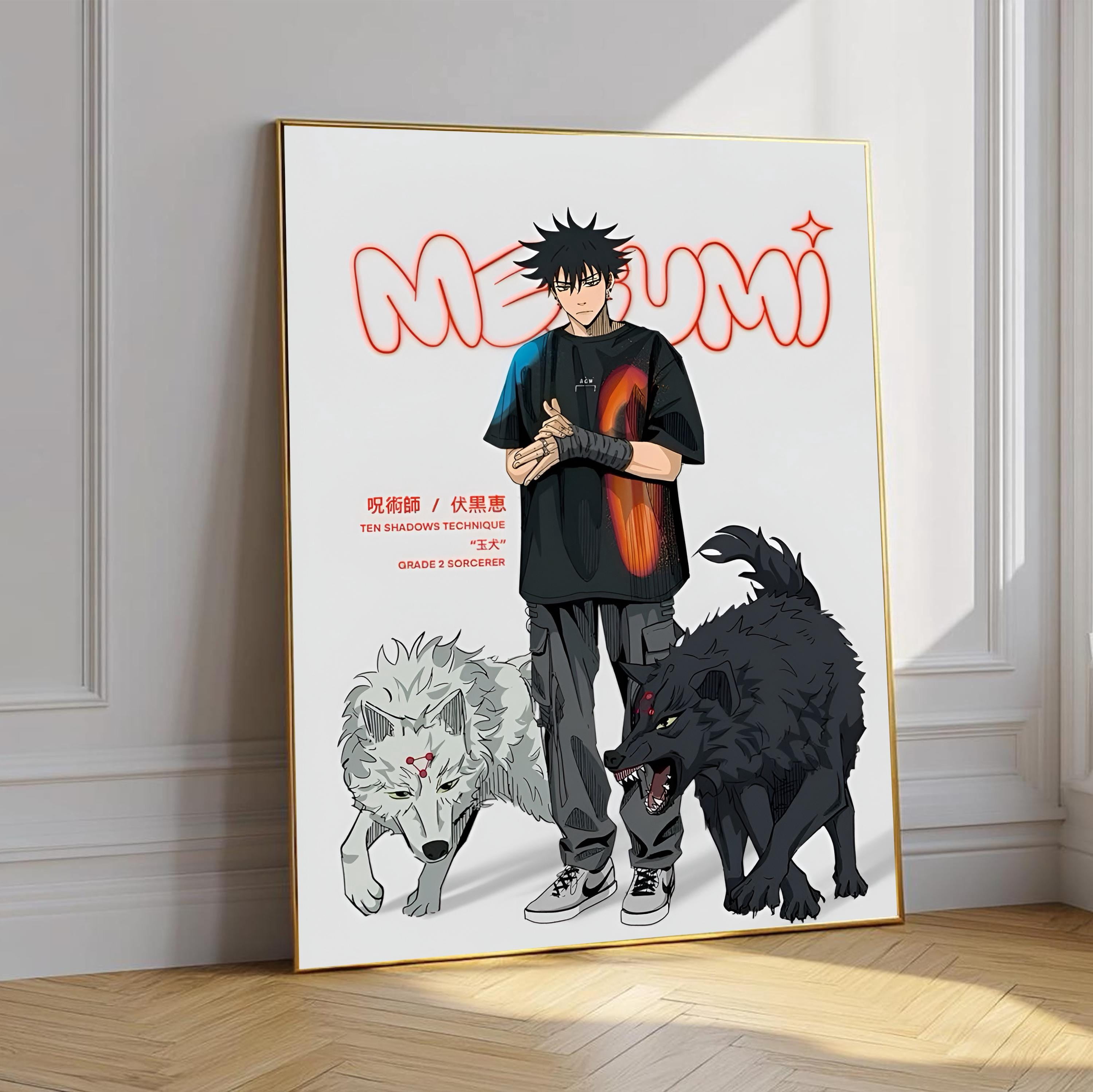 (Unframed) Megumi Fushiguro Poster, Ten Shadows Technique Anime Wall ...