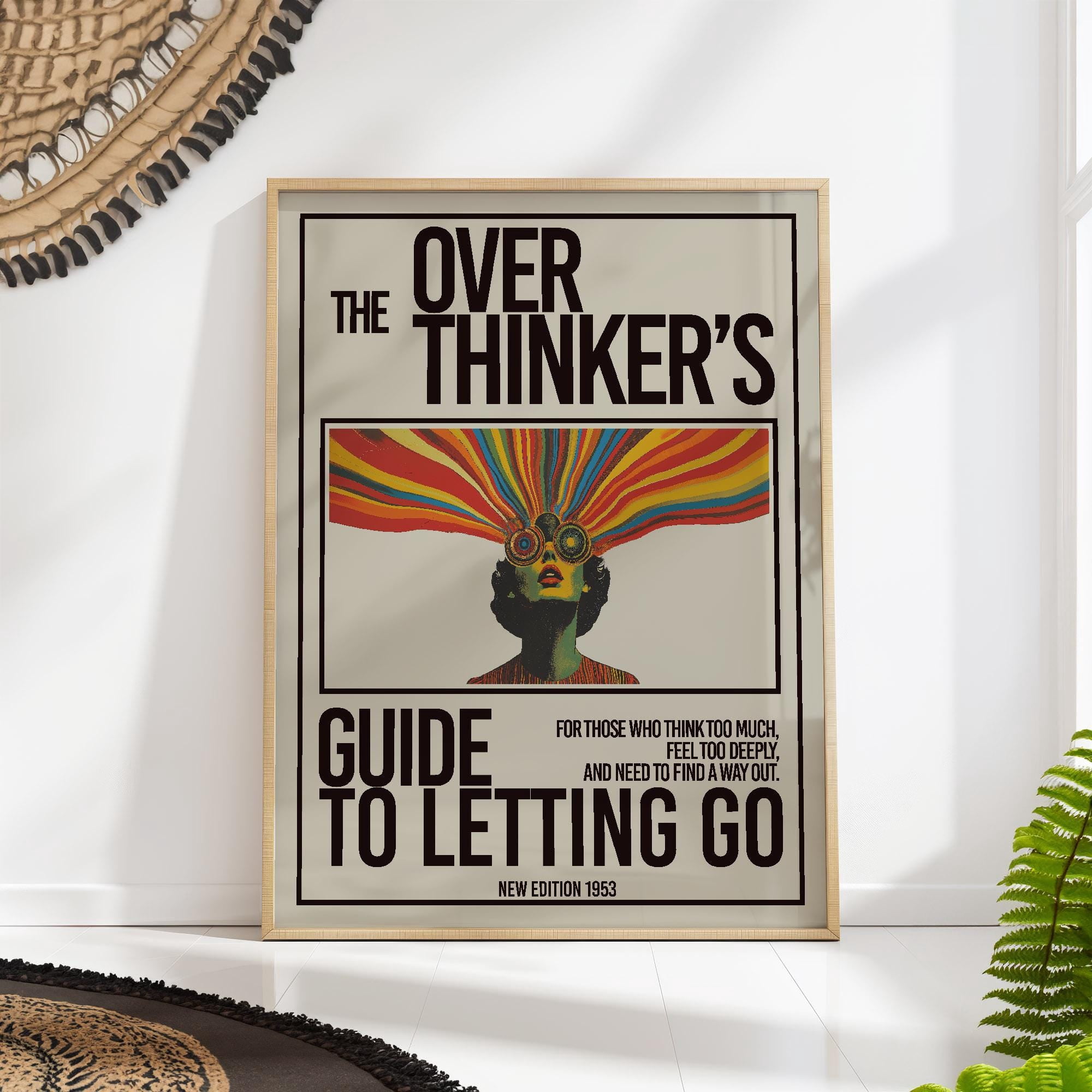 (Unframed) Overthinker Letting Go Poster Inspirational Vintage ...