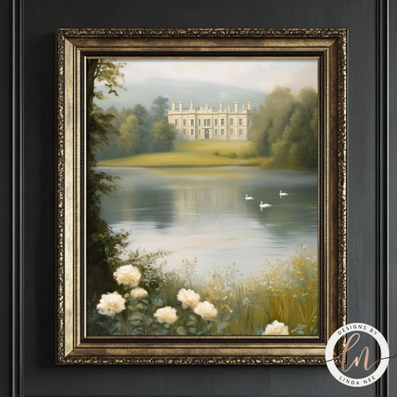 (Unframed) Pride and Prejudice Pemberley Estate, Inspired Wall Art ...