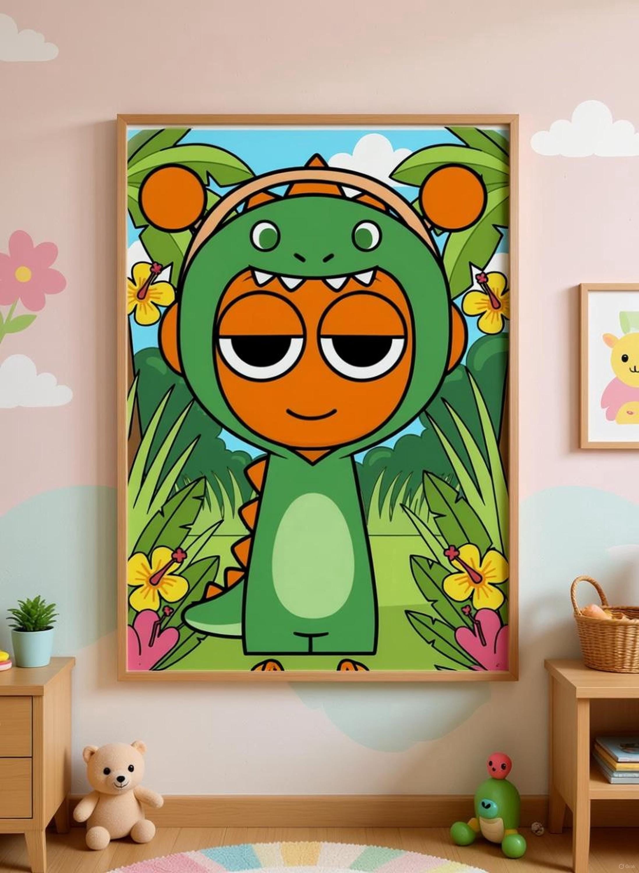 (Unframed) Sprunki Oren Dinosaur Jungle Poster Wall Art Kids - Walmart.com