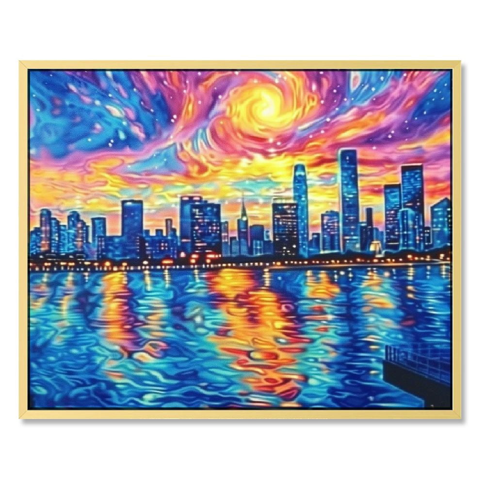Unframed Starry Night Van Gogh Inspired San Diego California Coast ...