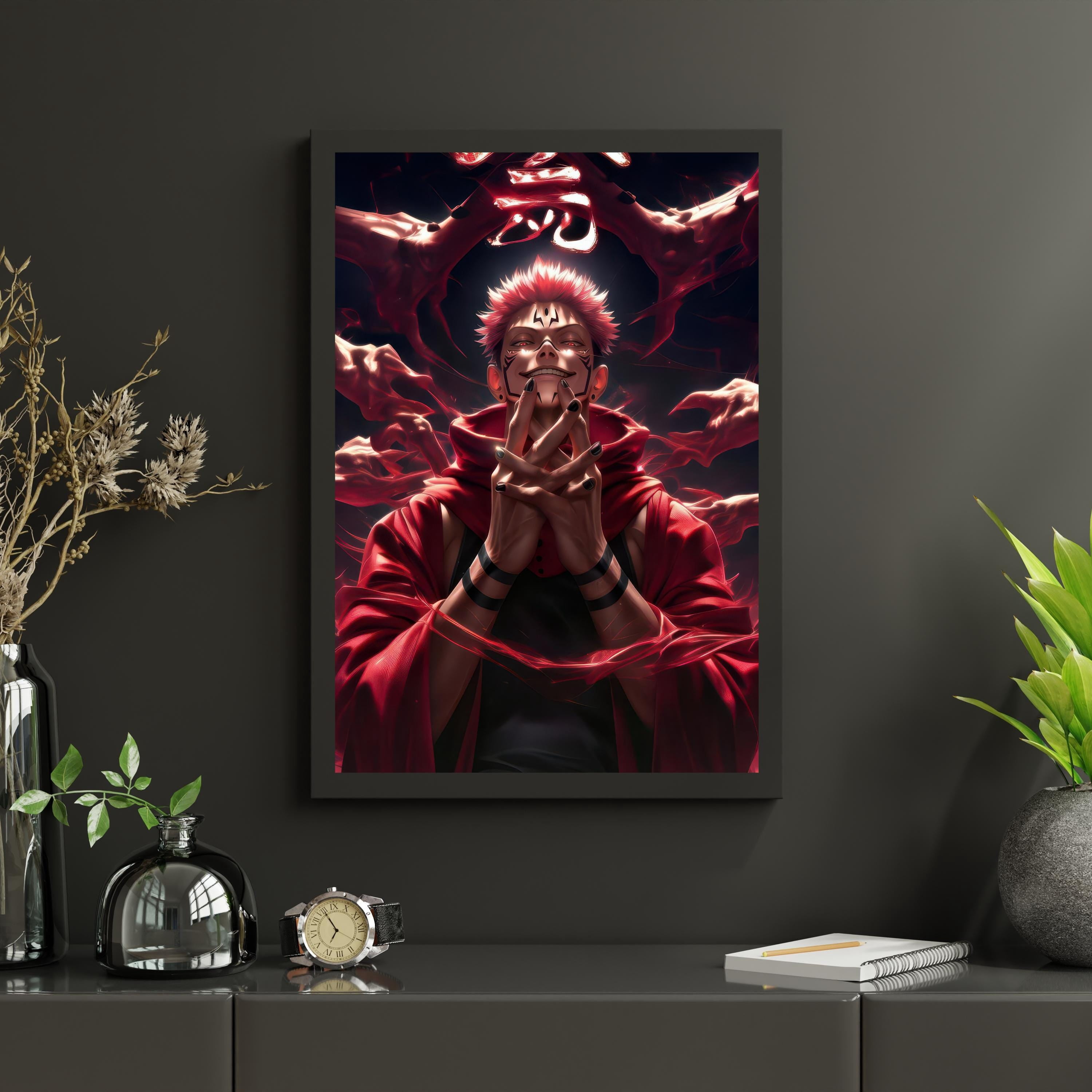 (Unframed) Sukuna Portrait Anime Poster: Jujutsu Kaisen Wall Art ...