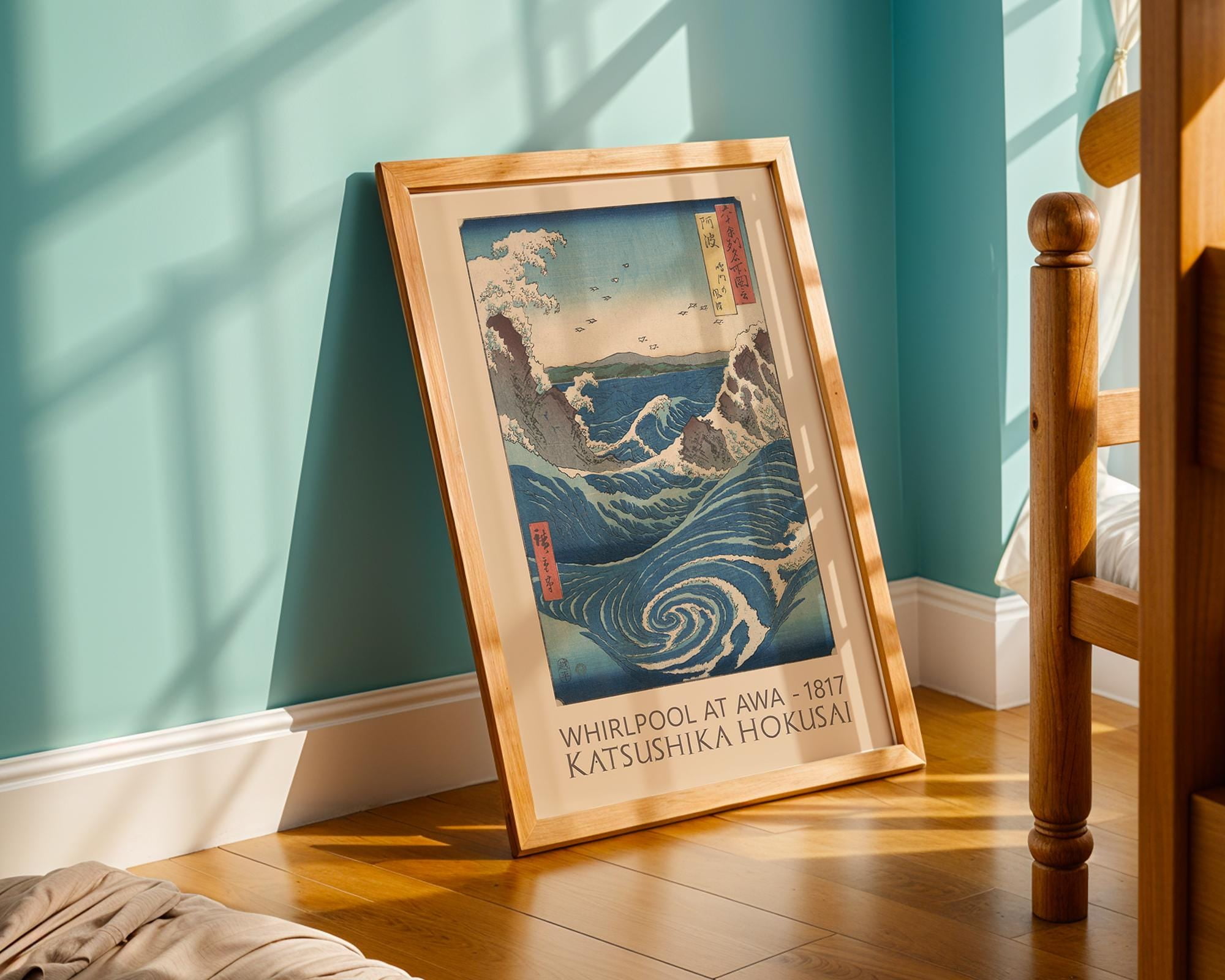 Unframed Whirlpool at Awa Poster, Hokusai Japanese Ocean Art, Coastal ...