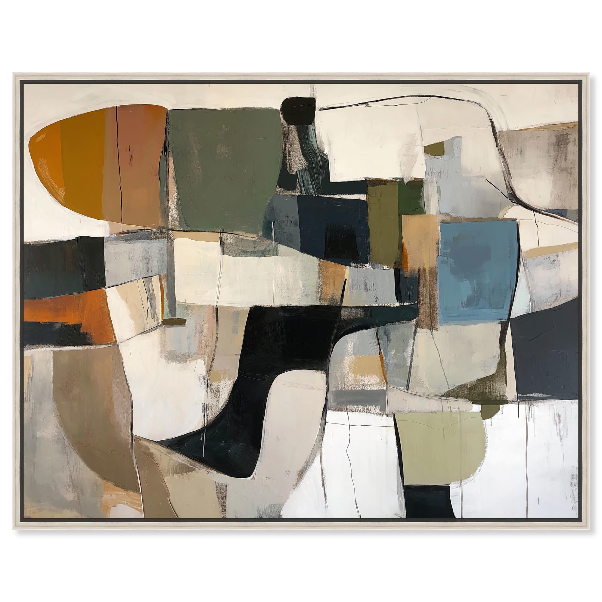 Unfurling I Canvas Modern Abstracts by Art Remedy, Silver Frame, 30 x ...