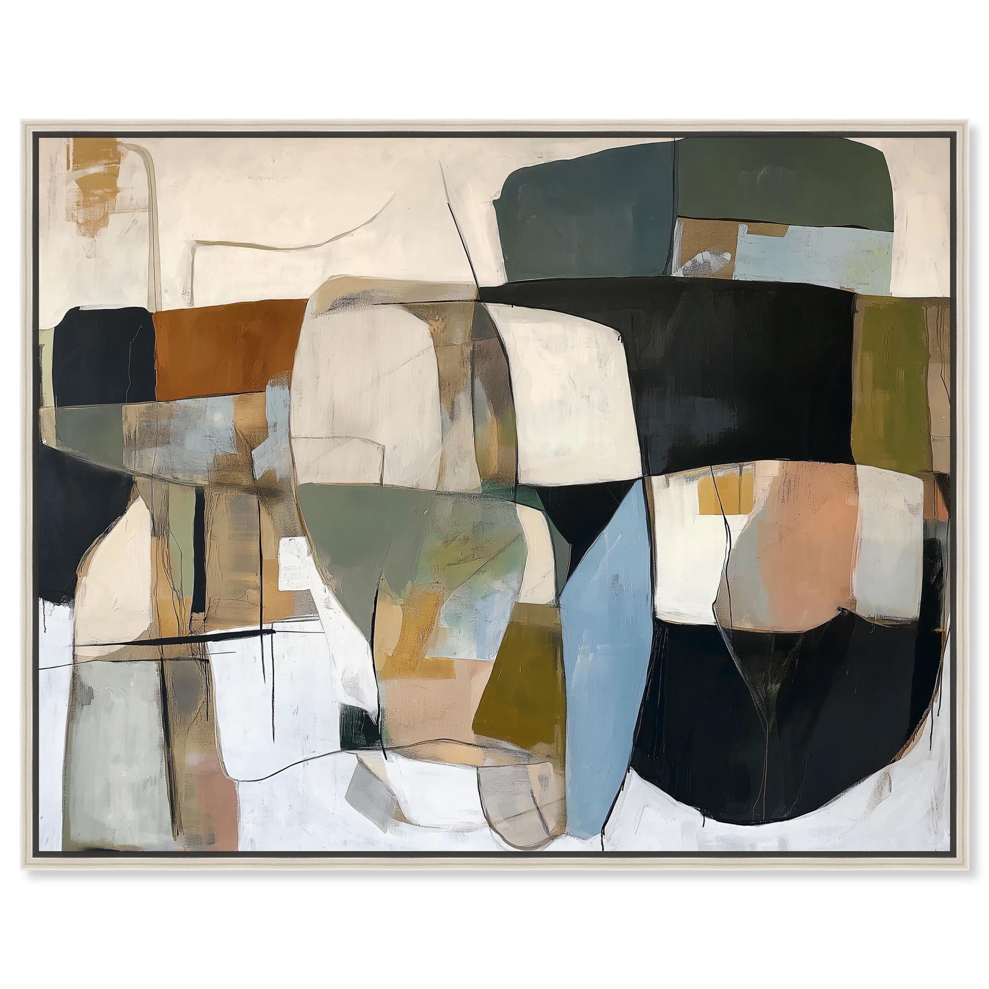 Unfurling III Canvas Modern Abstracts by Art Remedy, Silver Frame, 30 x ...