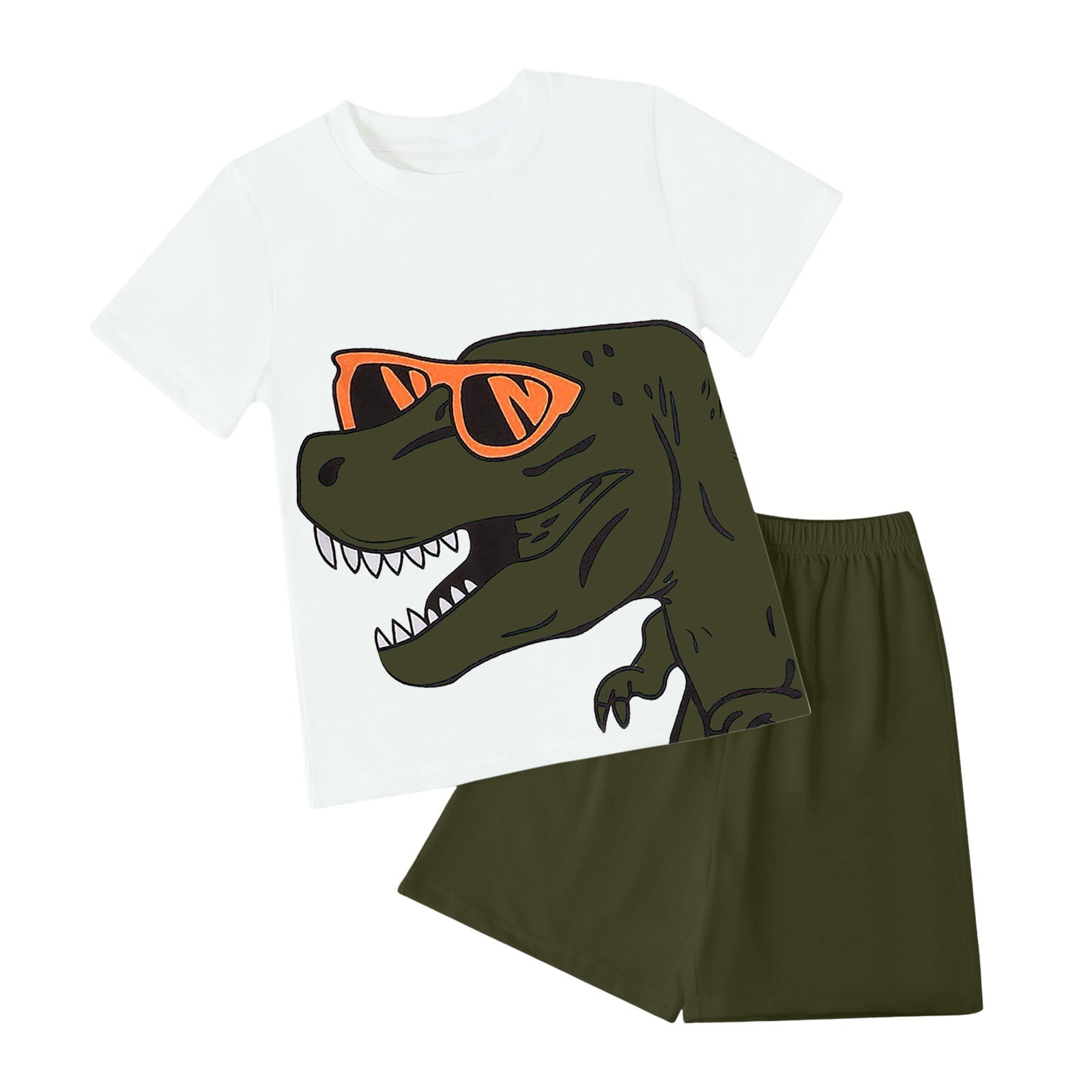 UngA 24 Month Boy Clothes Newborn Baby Boy Summer Outfits Little Boy Letter Dinosaur Graphic Top ...