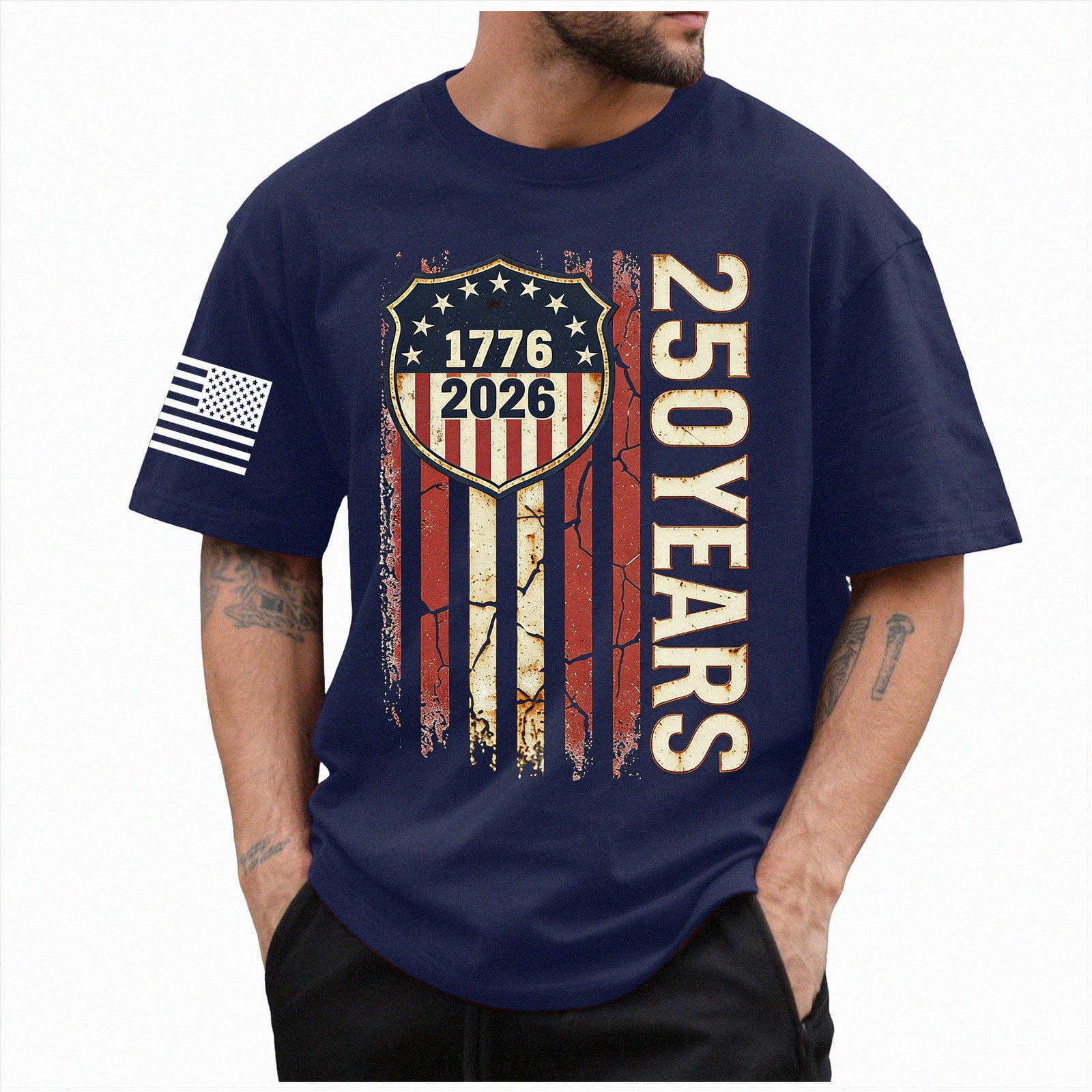 UngA 250th Anniversary Shirts for Men 4th of July Shirt America Flag ...