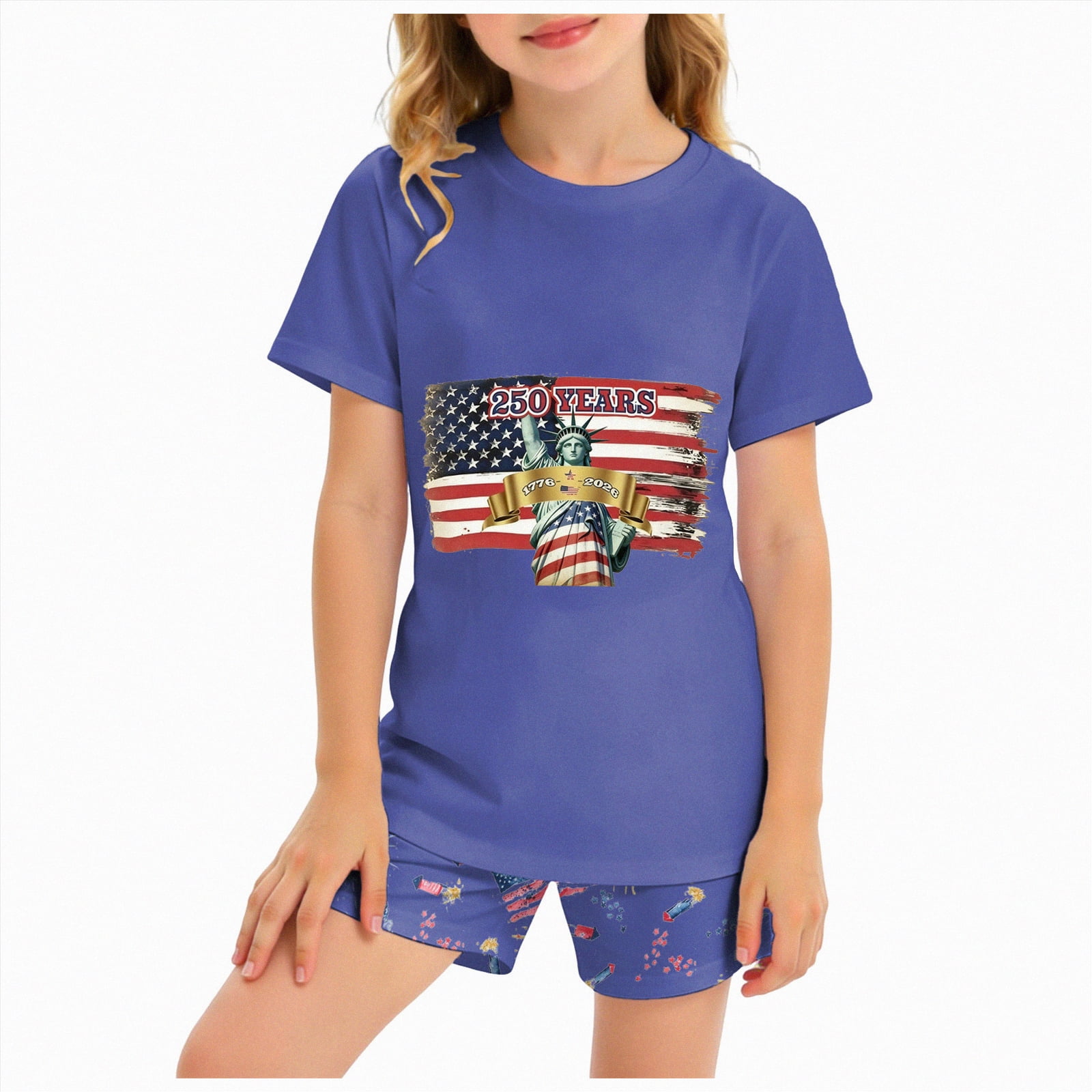 UngA Boy Girl Fourth of July Outfits Short Sleeve American Flag 250 ...