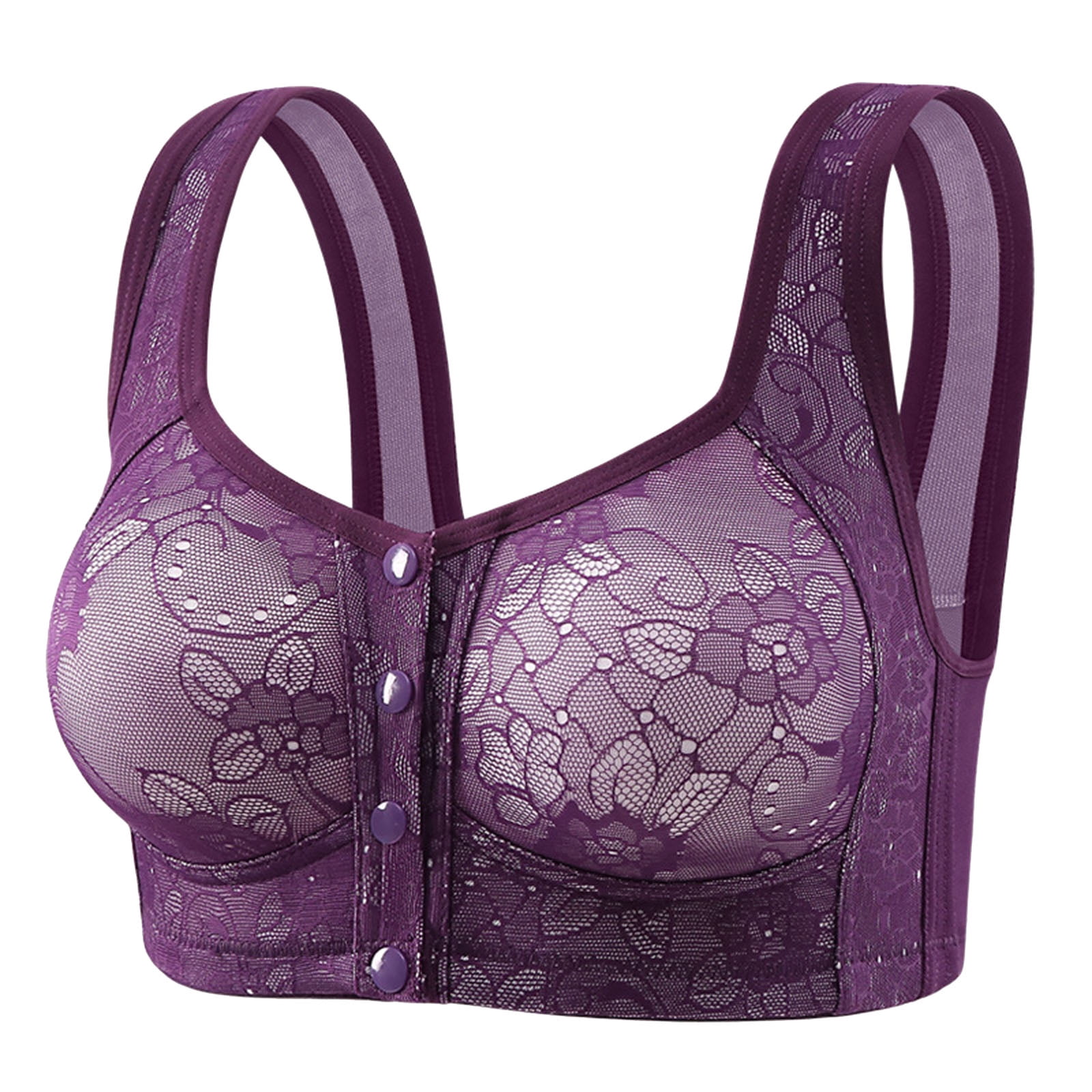 UngA Bras for Seniors Front Button Closure Bras Older Women No ...