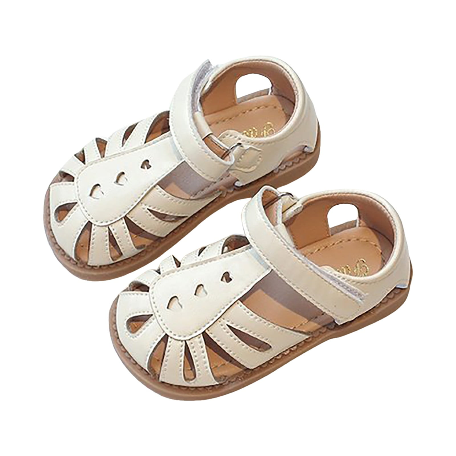 UngA Closed Toe Sandals for Girls Girls Sandals Low Heel Sandals Flower Design with Strap Shoes ...