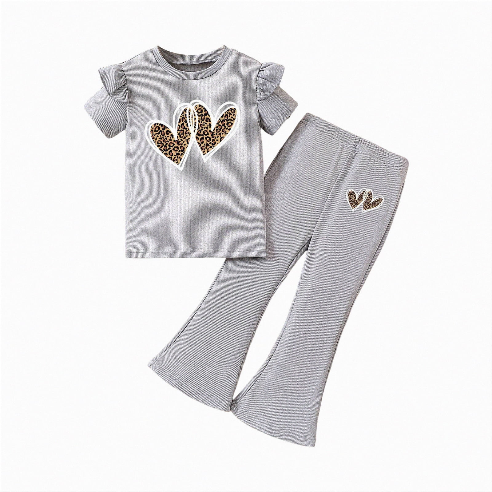 UngA Girl's 2 Piece Outfits Leopard Print Clothing Set Toddler Kids ...