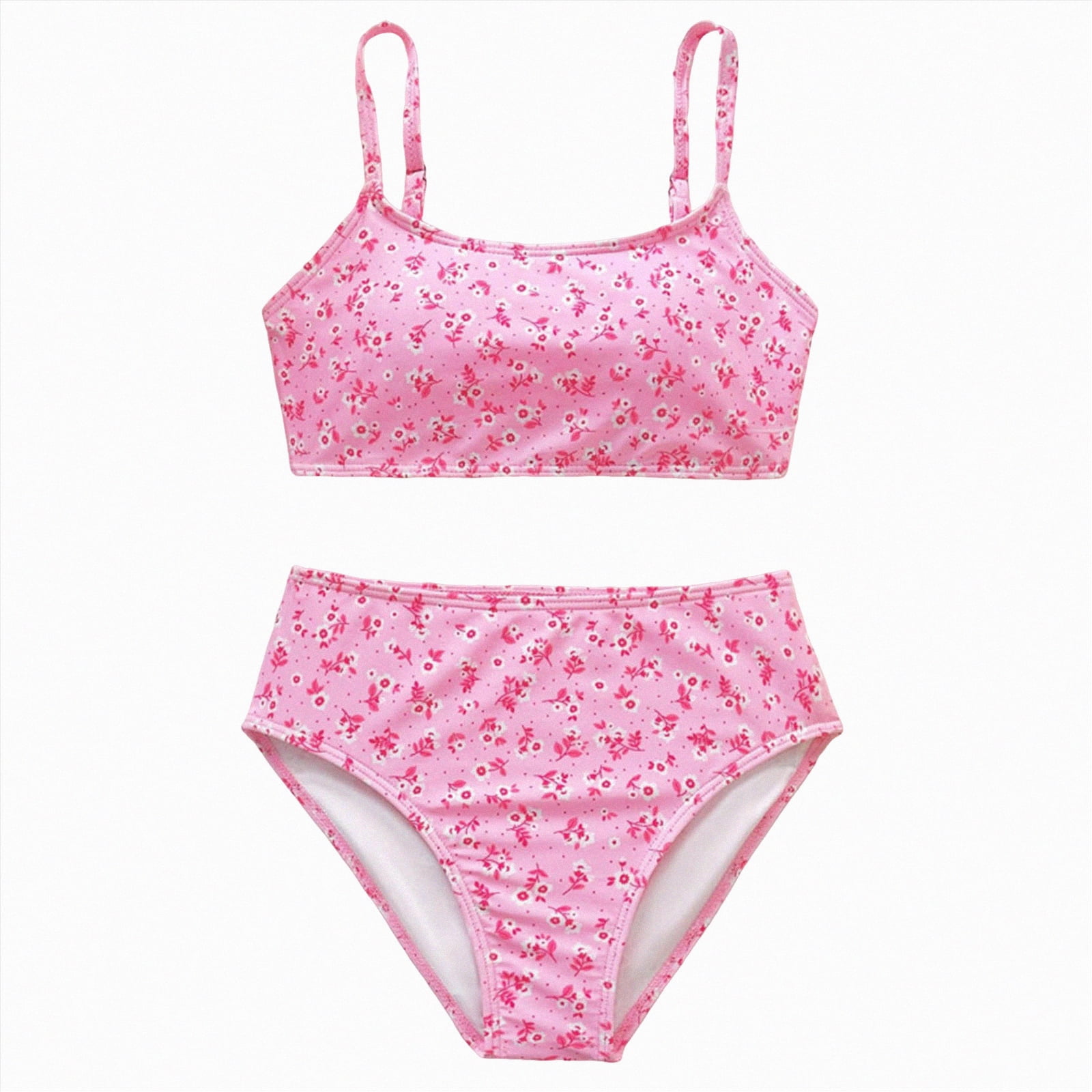 UngA Girl's Swimsuits 2 Piece Bikini Set Ditsy Floral Print Bathing ...