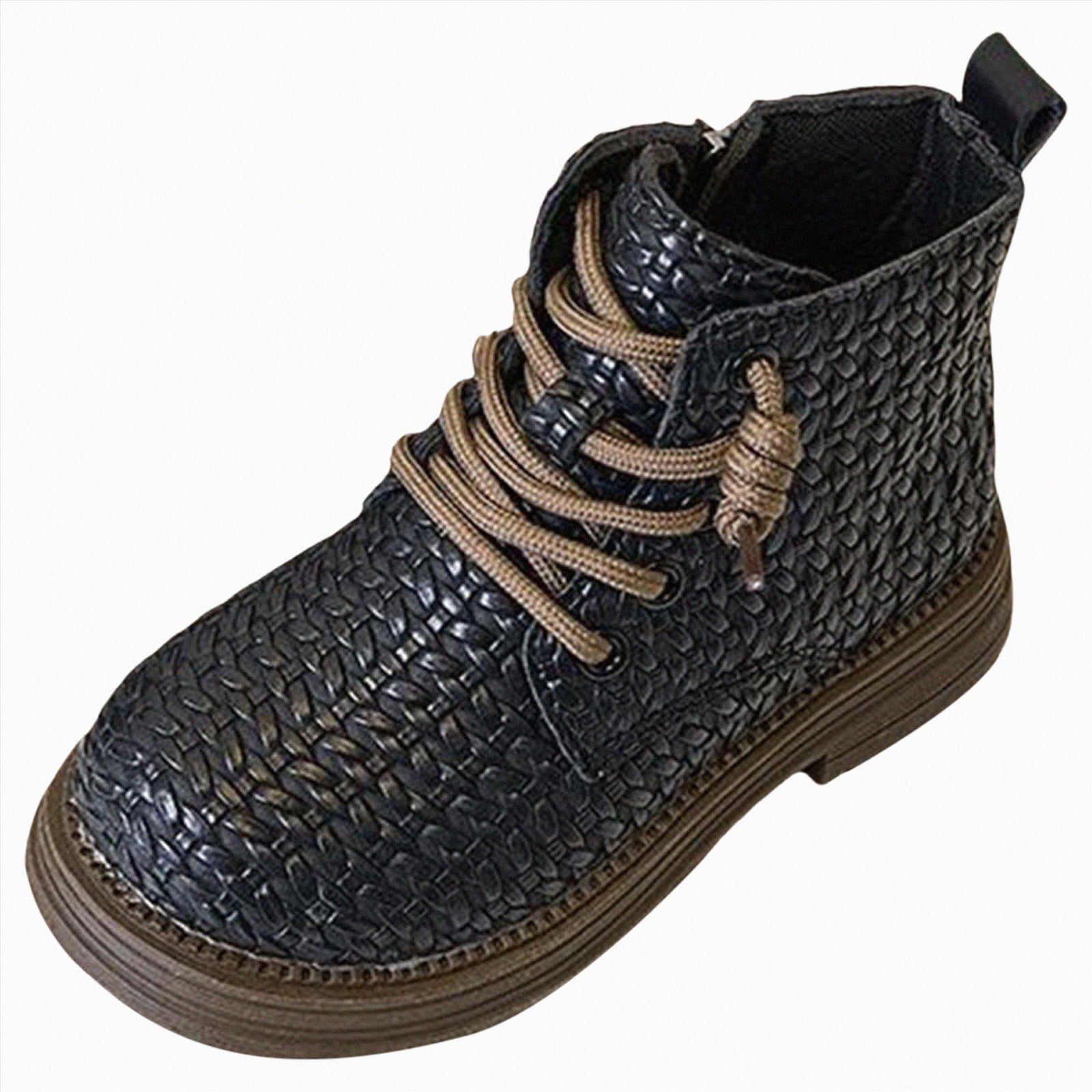 UngA Girls' Boots Waterproof Lace Up Glitter Boots With Side Zipper ...