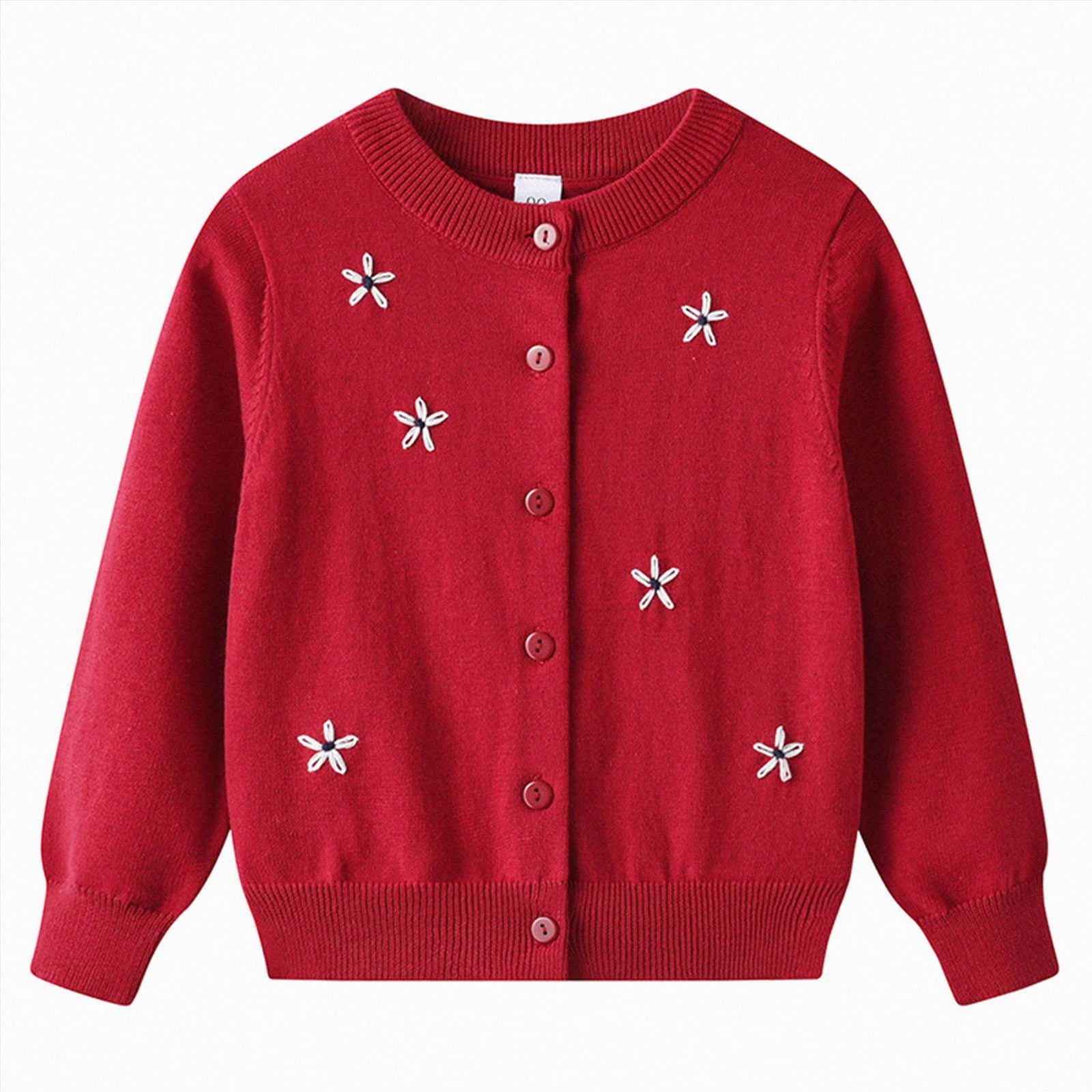 UngA Girls Crewneck Cardigan Long Sleeve Children Button Cotton Toddler ...