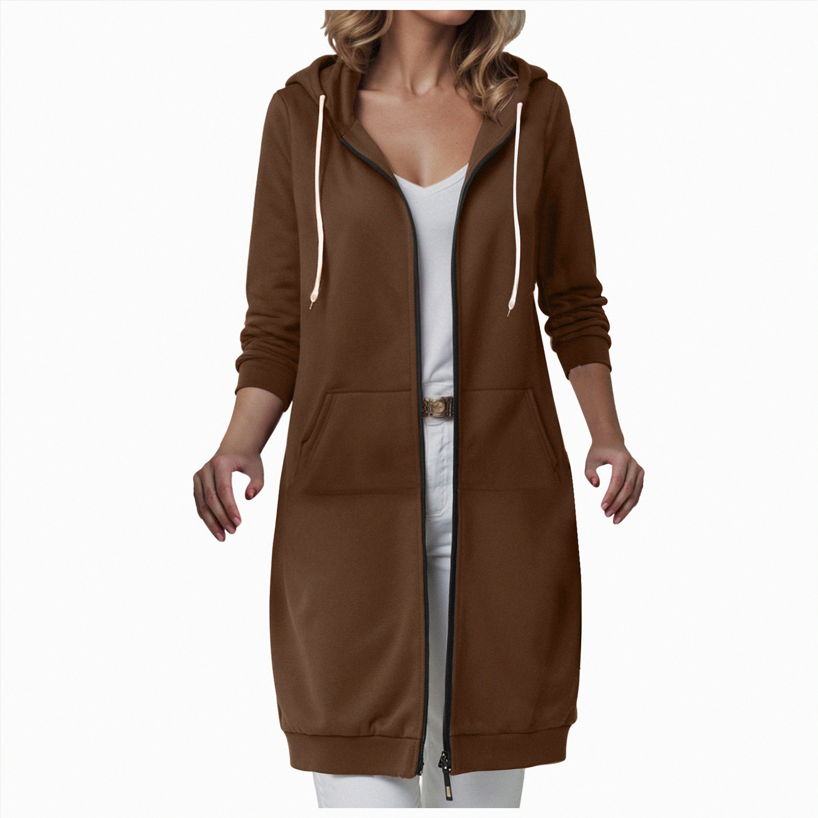 UngA Long Fleece Hoodies for Women Oversized Fleece Long Tunic ...