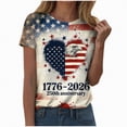 UngA Women's America 250 Printed Casual T-Shirt United States 250Th ...