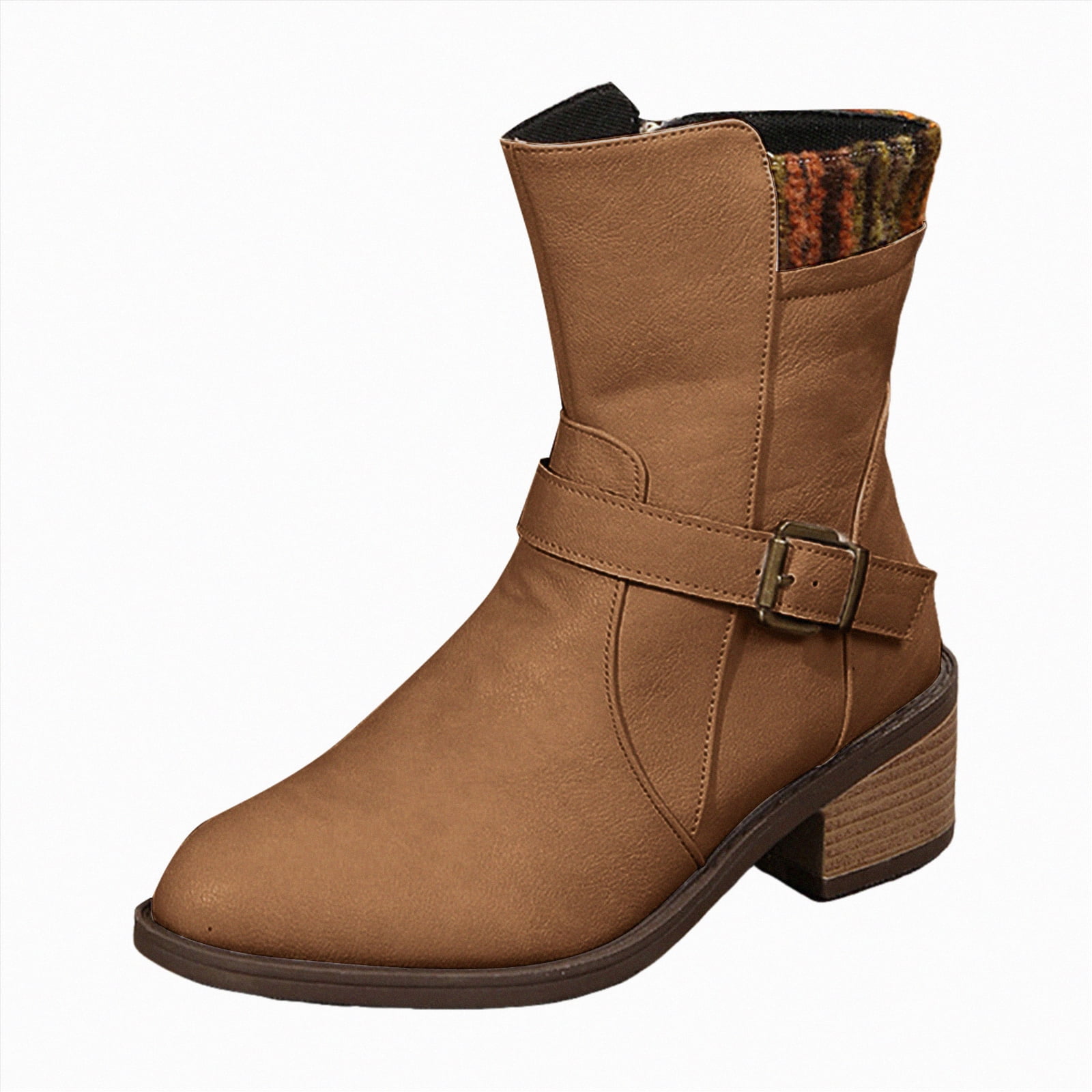 UngA Women's Boots Fold Over Boots Slouchy Boots Wide Calf Pleated ...
