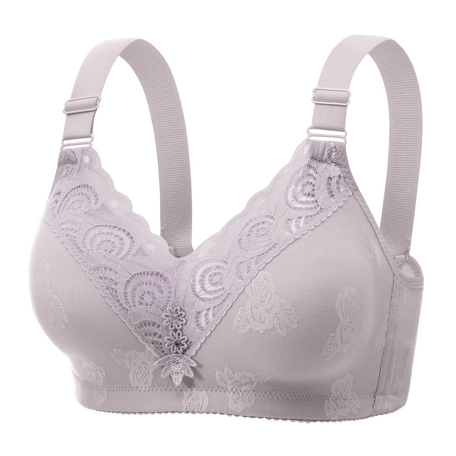 UngA Women's Double Support Wireless, Lace Bra with Stay-in-Place ...