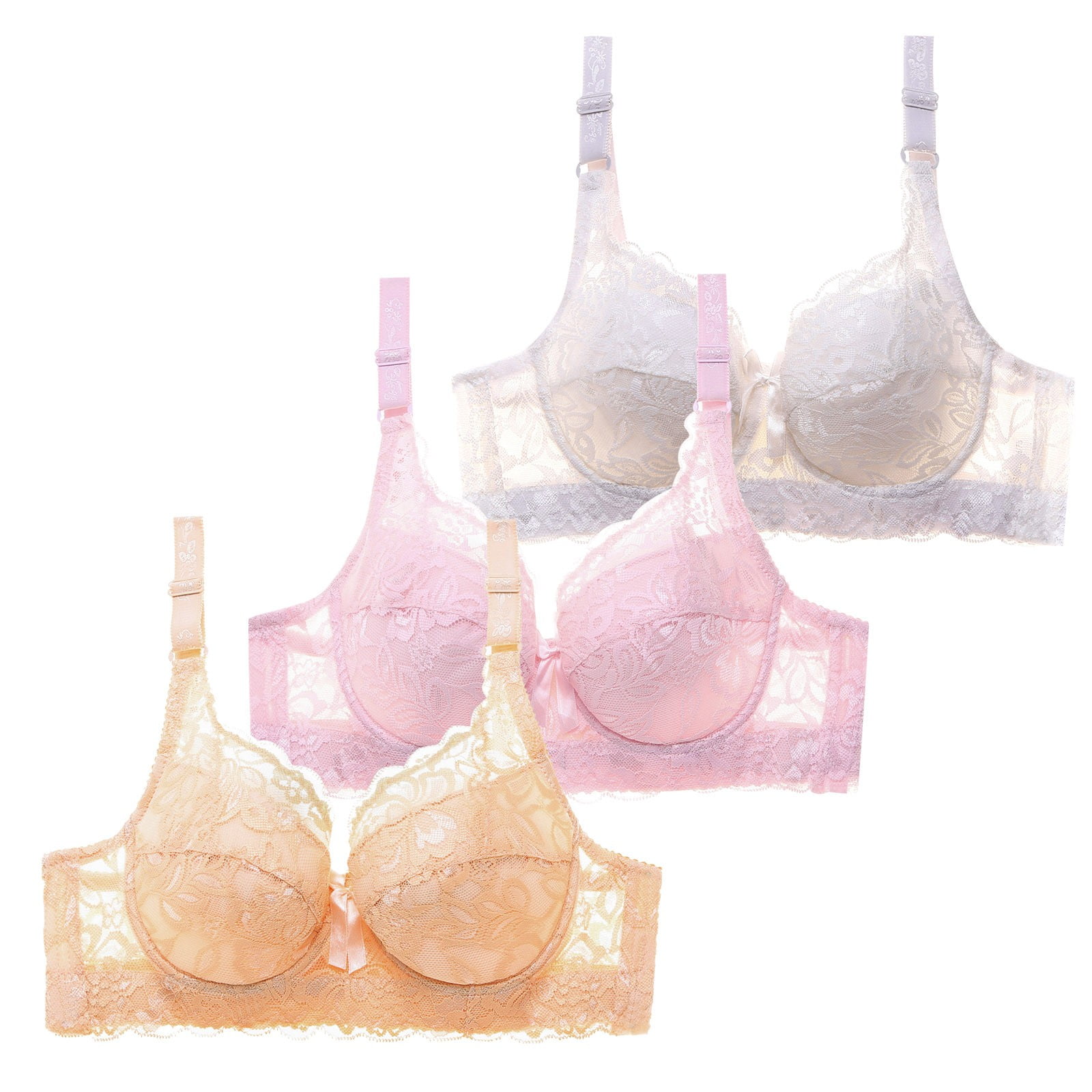 UngA Women's Wireless Bras Full Coverage Underwire Bras Plus Size ...