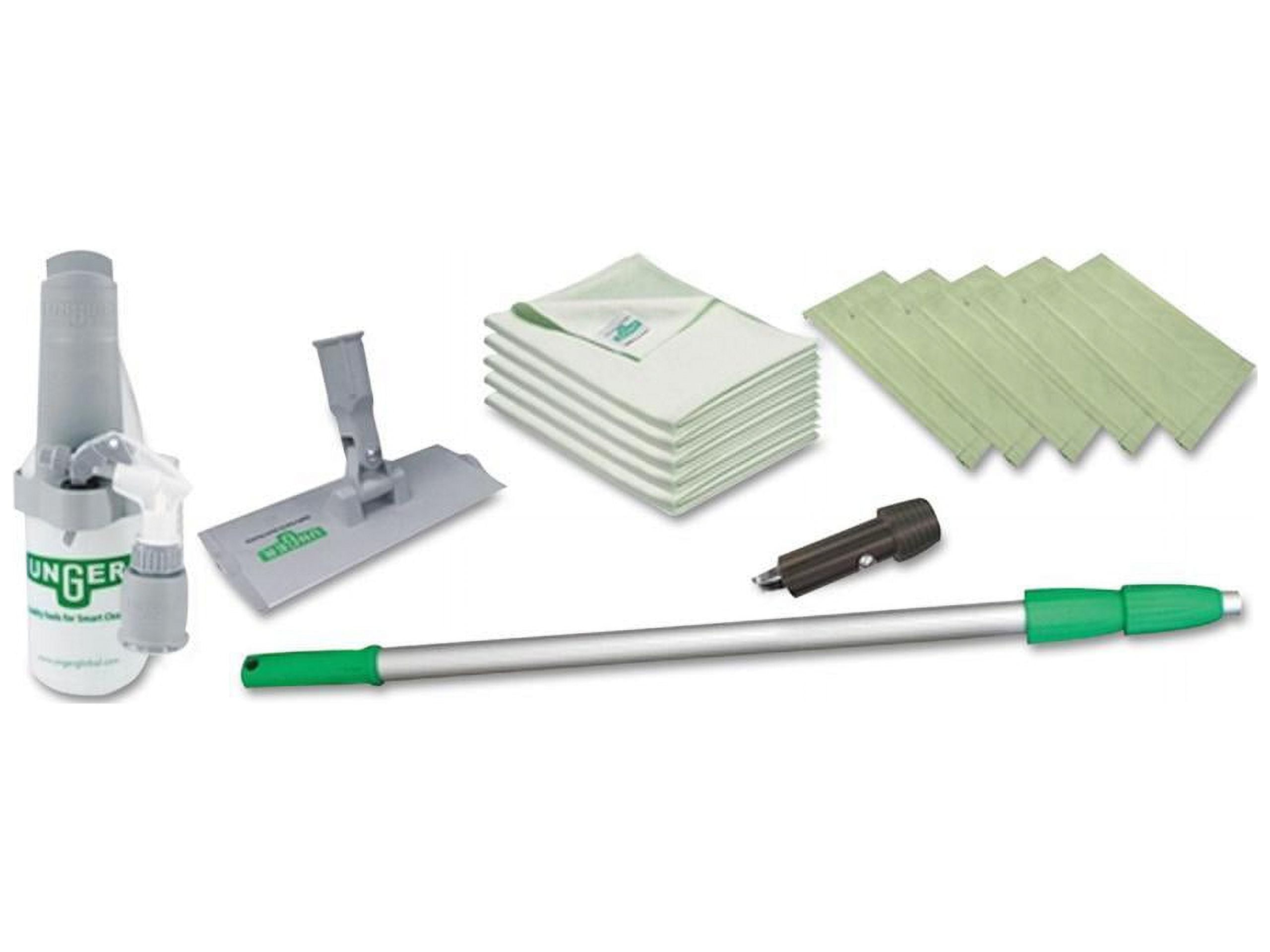 Unger Indoor Window Cleaning Kit, Aluminum, 72" Extension Pole With 8 ...