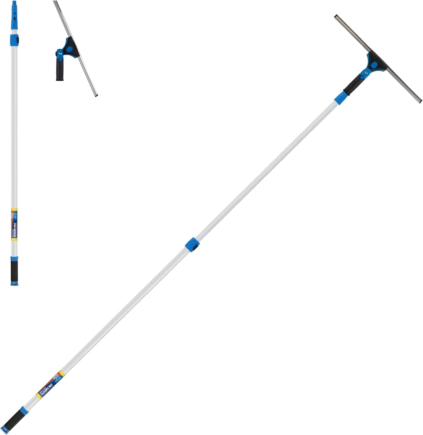 Unger Professional 18” Grip Swivel Window & Glass Squeegee & 8’ Connect ...