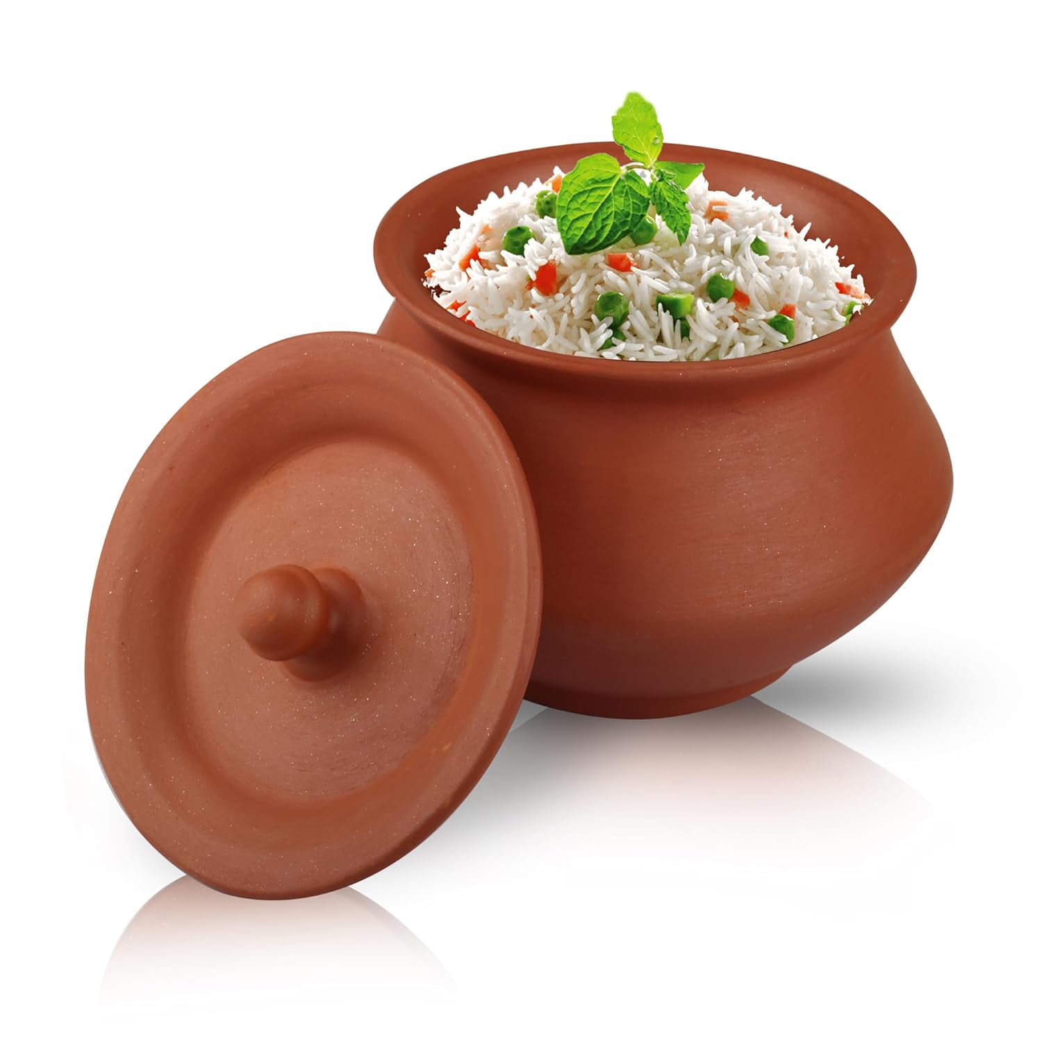 Unglazed Earthenware Clay Pot With Lid - Brown, 1 Liter | Handcrafted ...