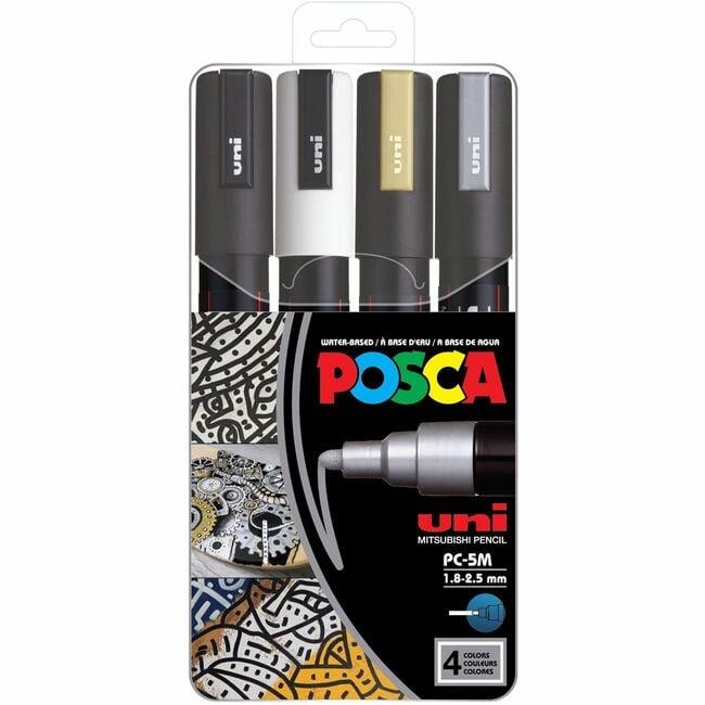 Uni-Ball UBCPC5M4C 2.5 mm Posca Paint Marker, Assorted Color - Pack of ...