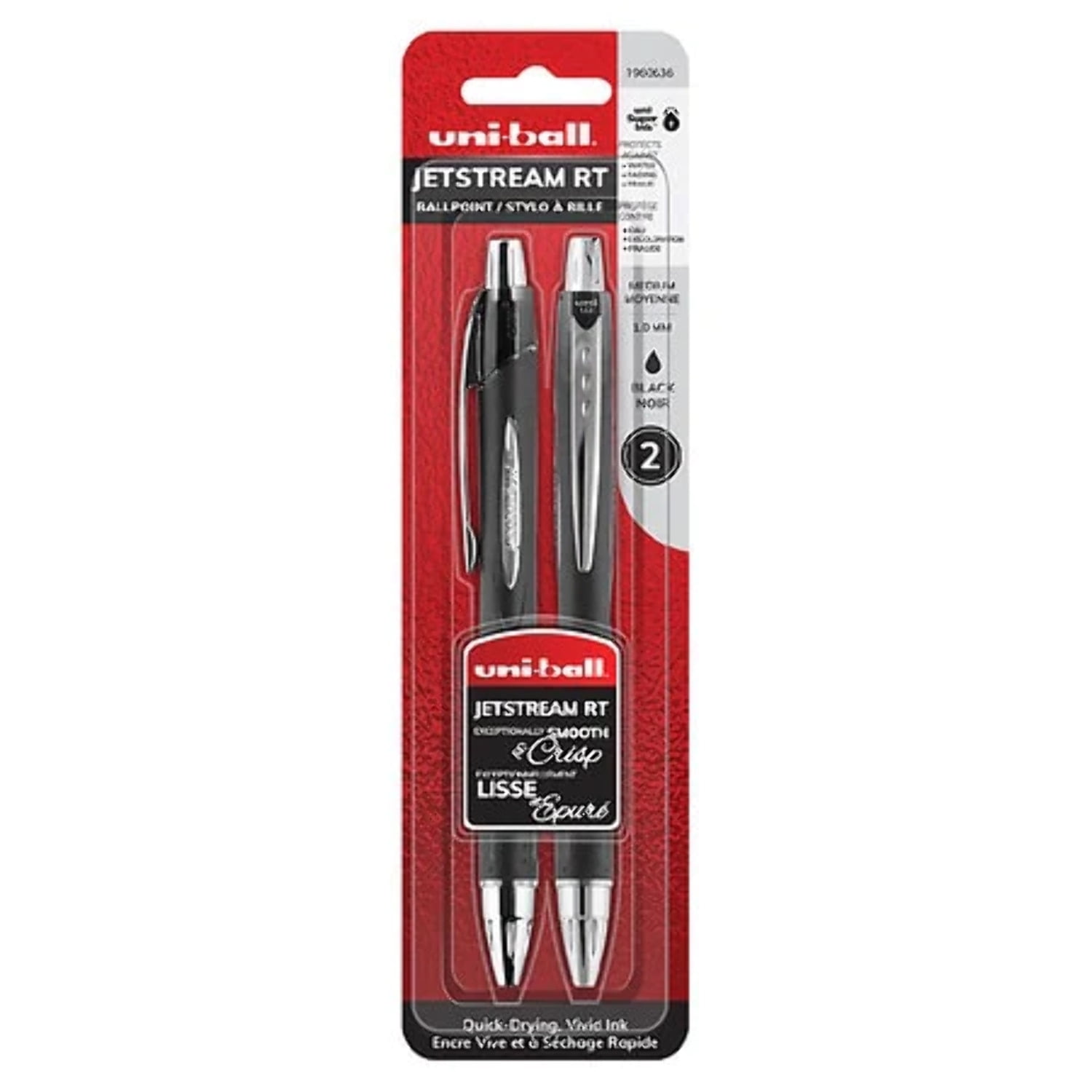 Uni-Ball Jetstream Rt Ballpoint Pen 2 Pack Black 1.0 Mm Black - Walmart.com