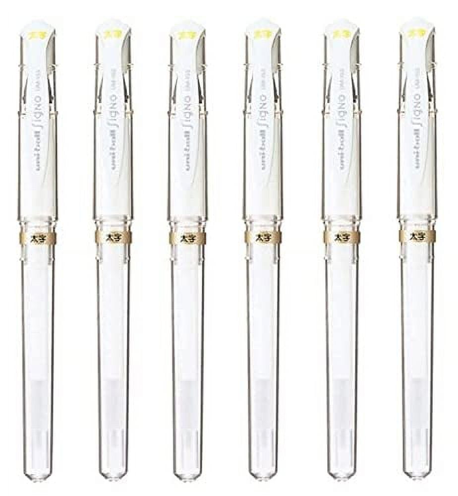Uni-Ball Signo Broad Point Gel Impact Pen White Ink, 6 pens per Pack ...
