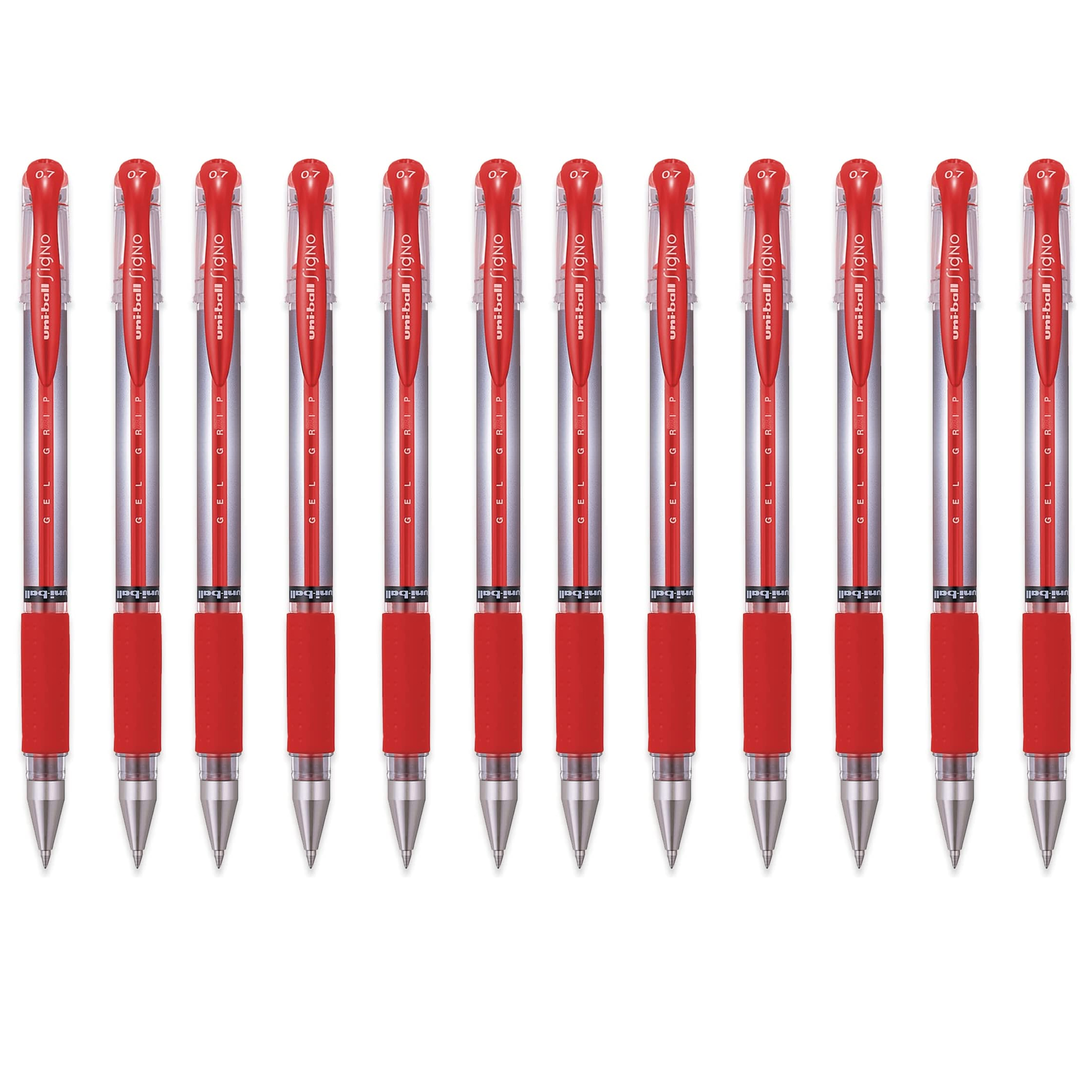 Uni-Ball UM-151S Signo Gel Ink Rollerball Pen - 0.7mm Nib - Red Ink ...