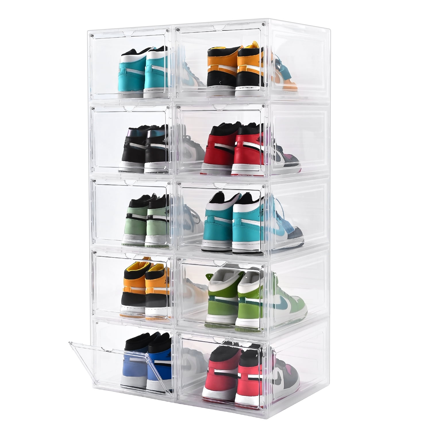 Uni HIMO 10-pack Thicken & Sturdy Clear Drop-Front Shoe Boxes ...