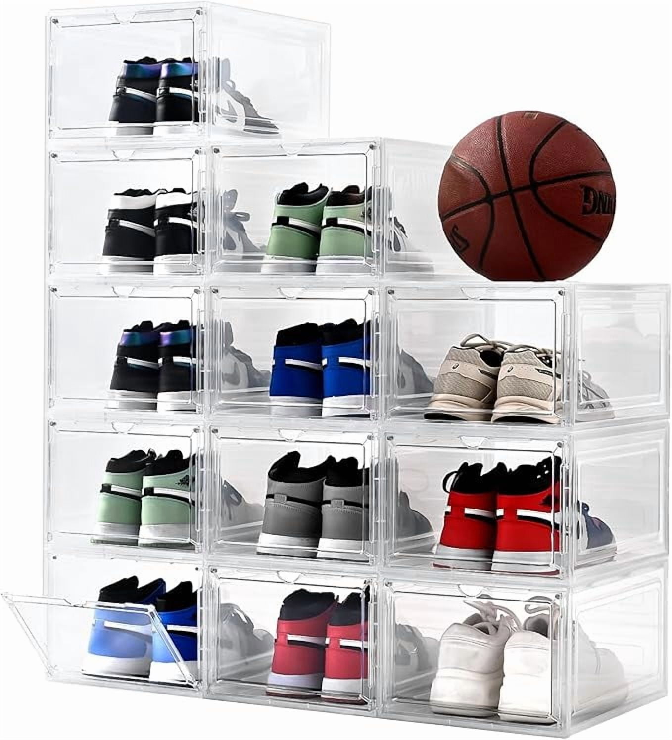 Uni HIMO, Shoe Storage, 13.5x10.5x7.4in, Stackable Clear Drop-Front ...