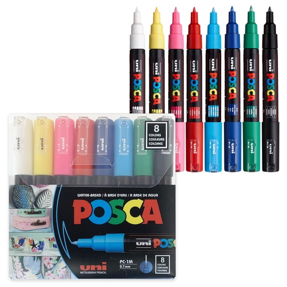 POSCA, Water-Based Paint Markers, PC-1M, Extra Fine Tip 0.7mm - Walmart.com