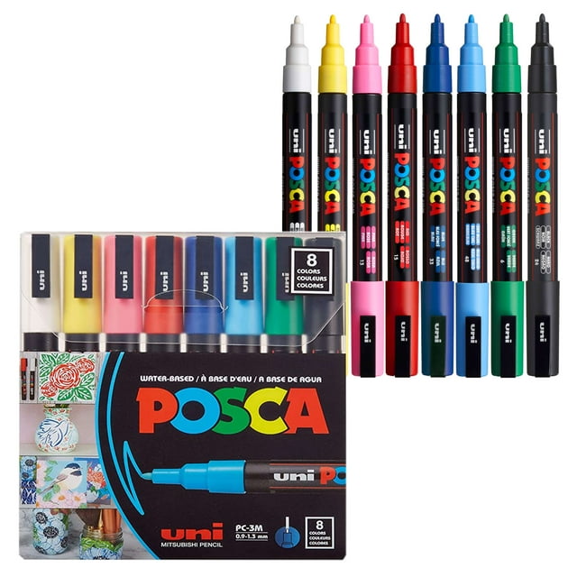 Uni POSCA PC-3M Paint Markers, Fine Point Marker Tips (0.9-1.3mm ...