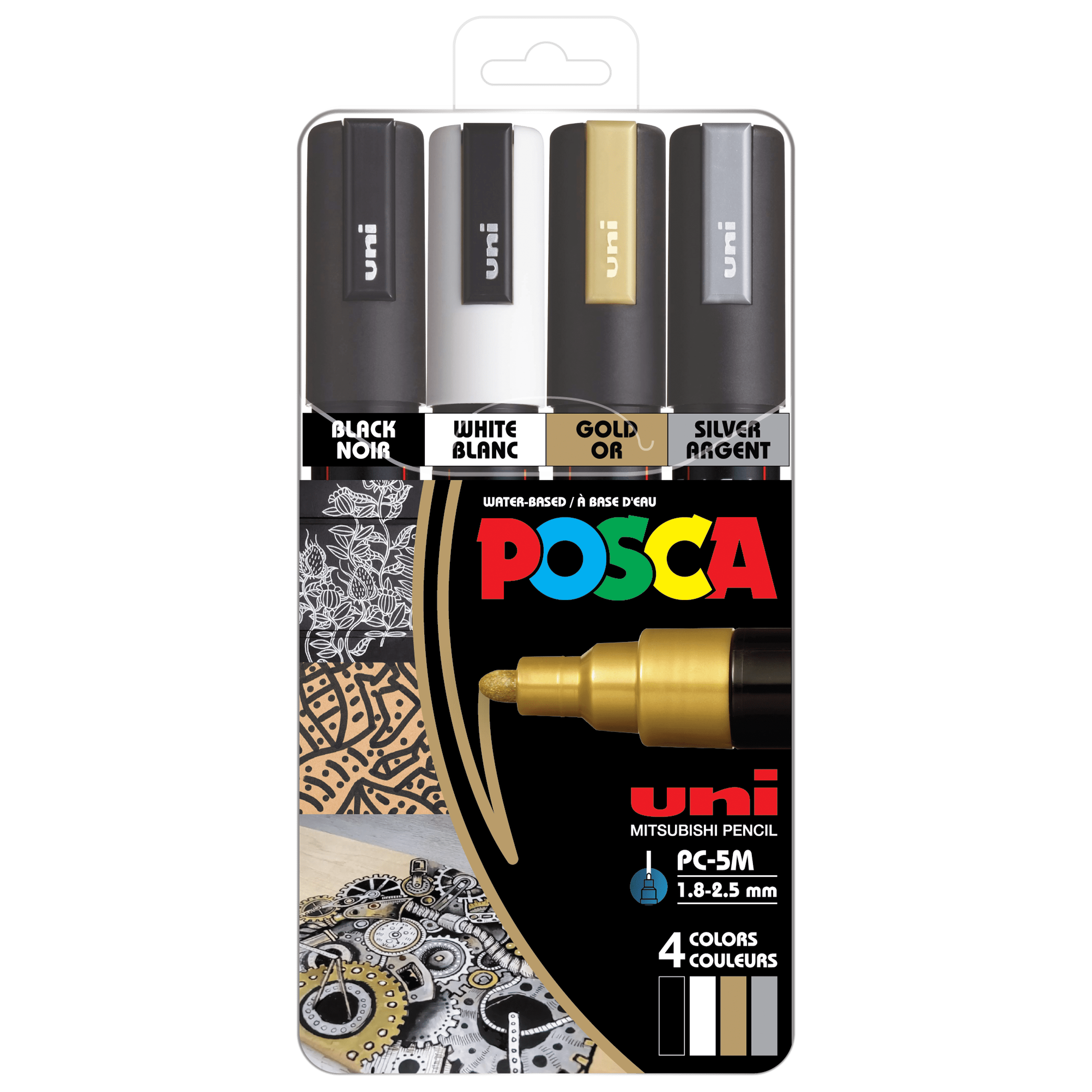 Uni POSCA PC-5M Water-Based Paint Markers, Medium Point (1.8-2.5mm ...