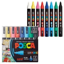 POSCA Permanent Paint Markers, 8-Color Set, PC-5M Medium Bullet Tip ...