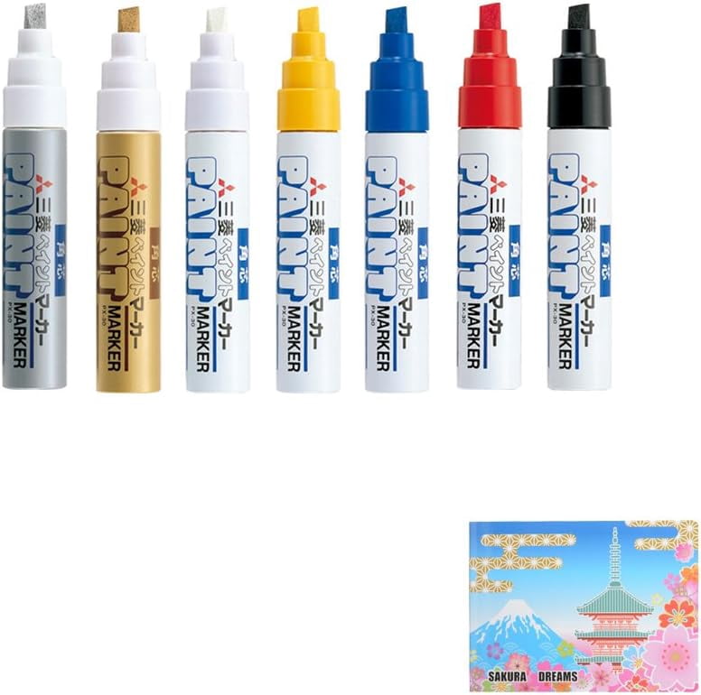 Uni-Paint Oil Based Paint Marker Bold Full Range 7 Colours Bundle Set ...