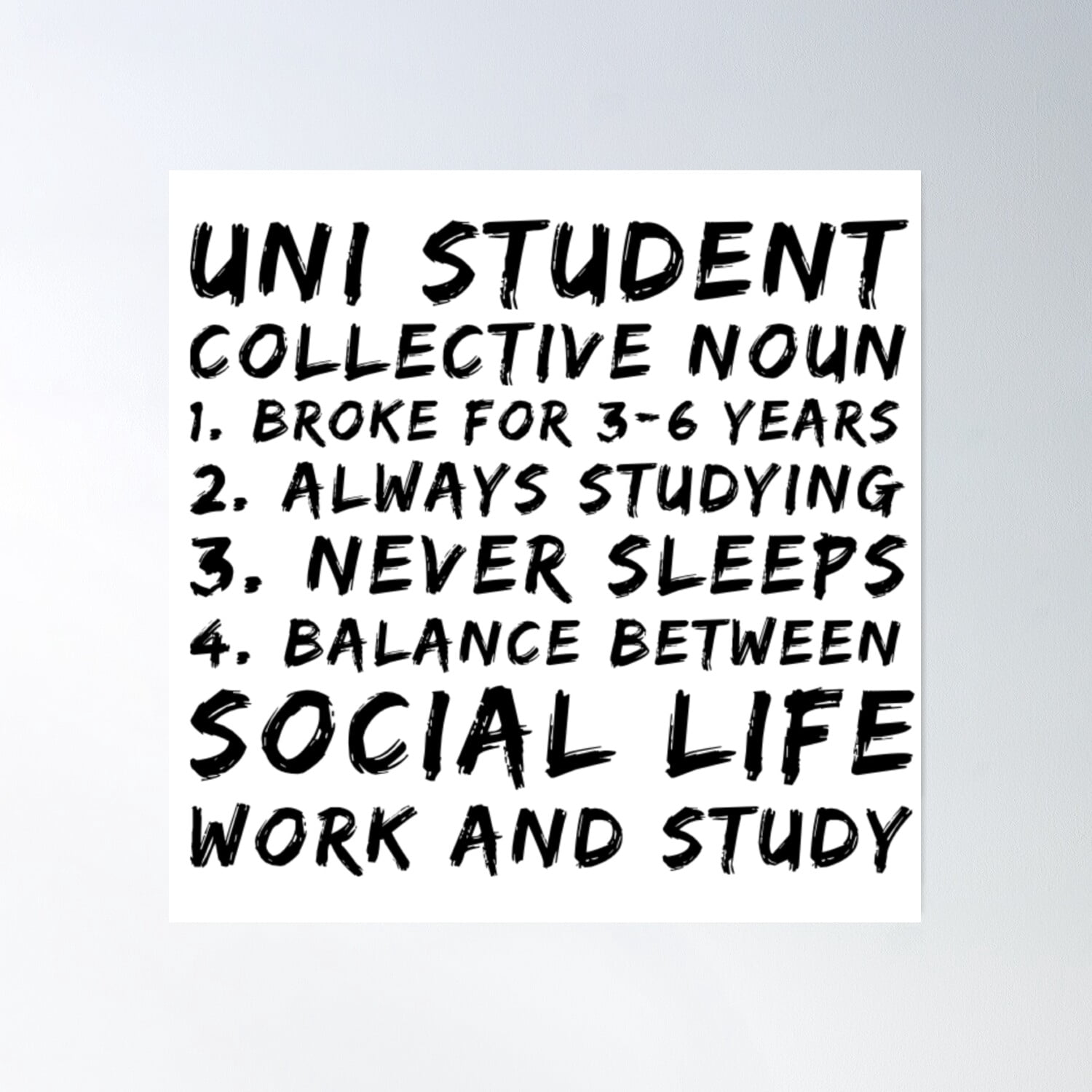 Uni Students Collective Noun Poster Wall Art, Modern Wall Decor, 16x24 ...