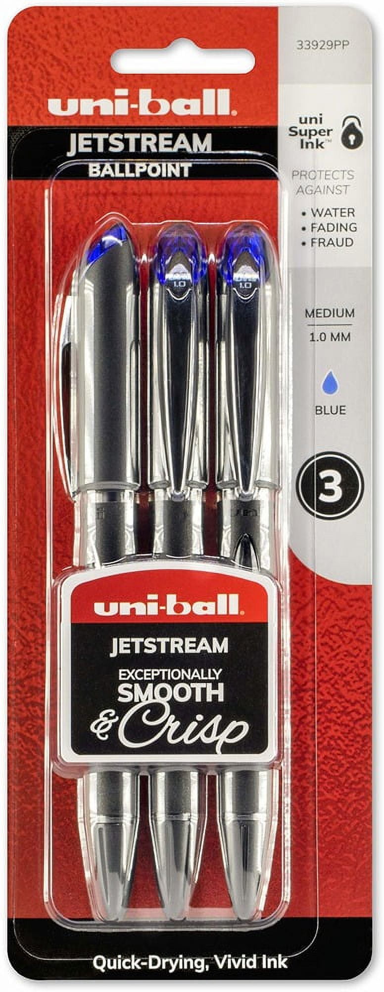 Uni-ball Jetstream Ballpoint Pens, Bold Point (1.0mm), Blue, 3 Count ...