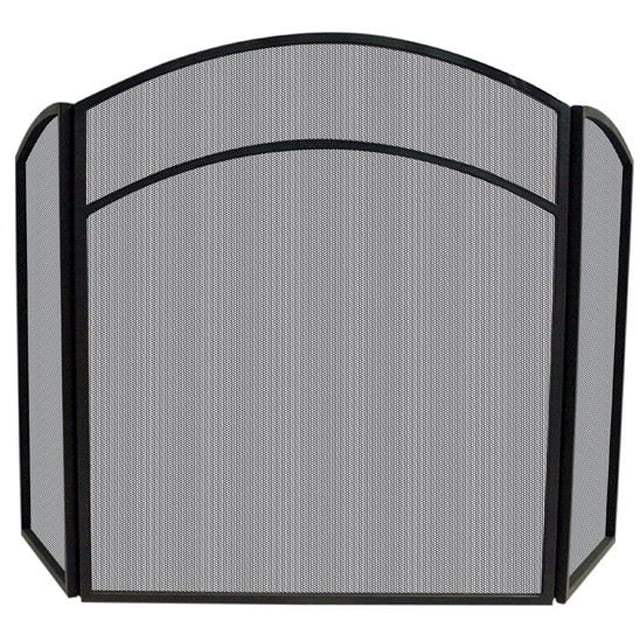 UniFlame 3 Panel Black Wrought Iron Arch Top Screen - Walmart Business ...